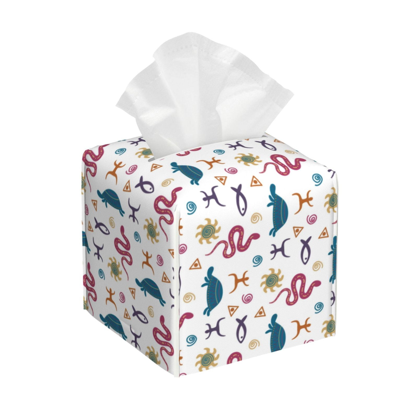 Goofa Sea Turtle Tissue Box Cover PVC Leather Tissue Holder Square ...