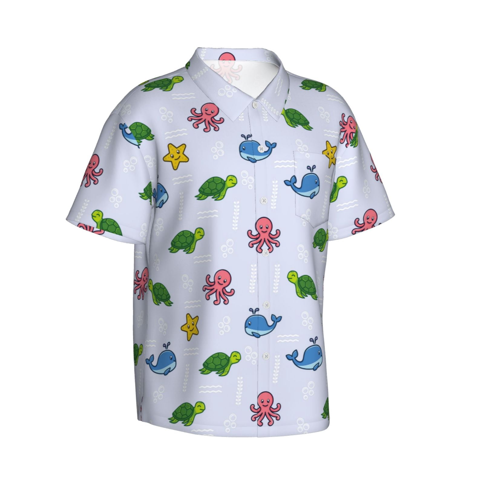 Goofa Sea Turtle Whale Hawaiian Shirt for Men, Unisex Summer Beach ...