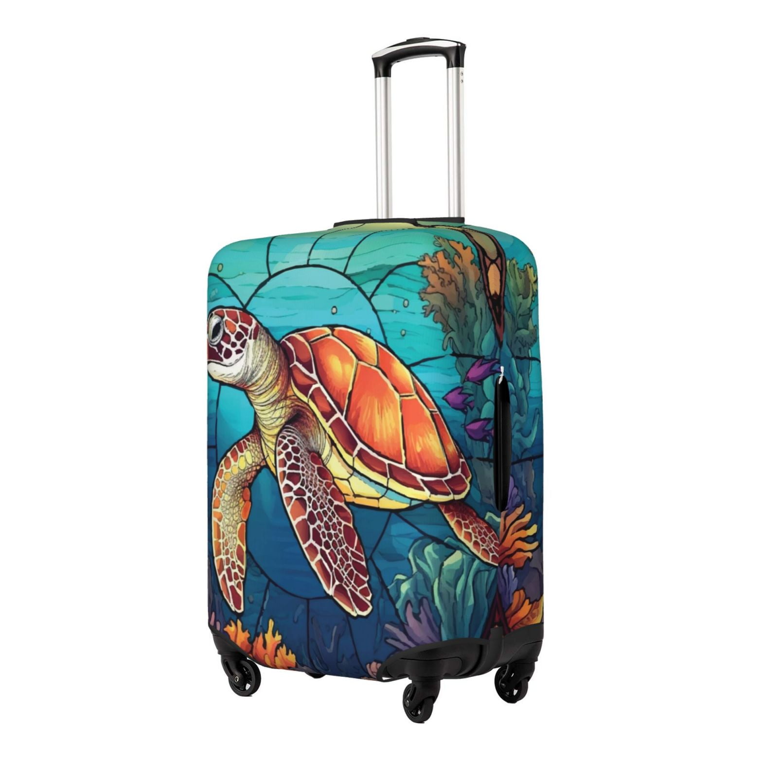 Goofa Sea Turtle in Coral Pattern Luggage Covers For Suitcase,Suitcase ...