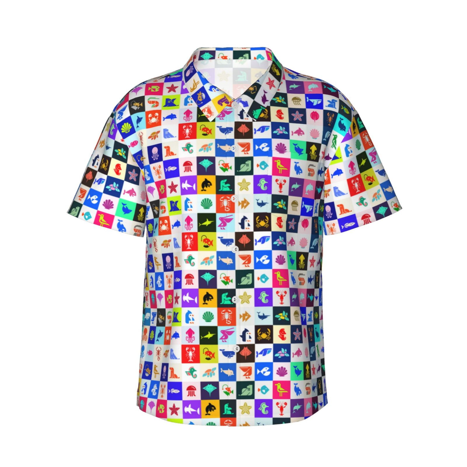 Goofa Sea animals Collage Pattern Hawaiian Shirt for Men, Unisex Summer ...