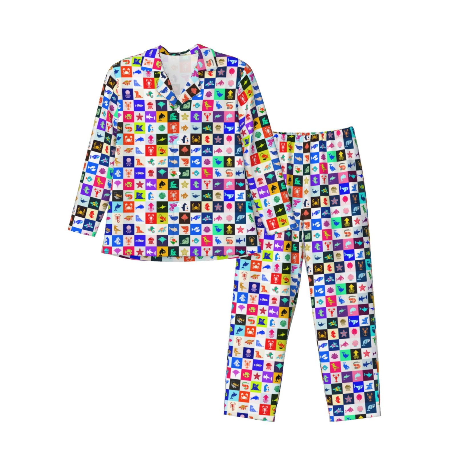 Goofa Sea animals Collage for 2-piece Loungewear Set Men’s Sleepwear ...