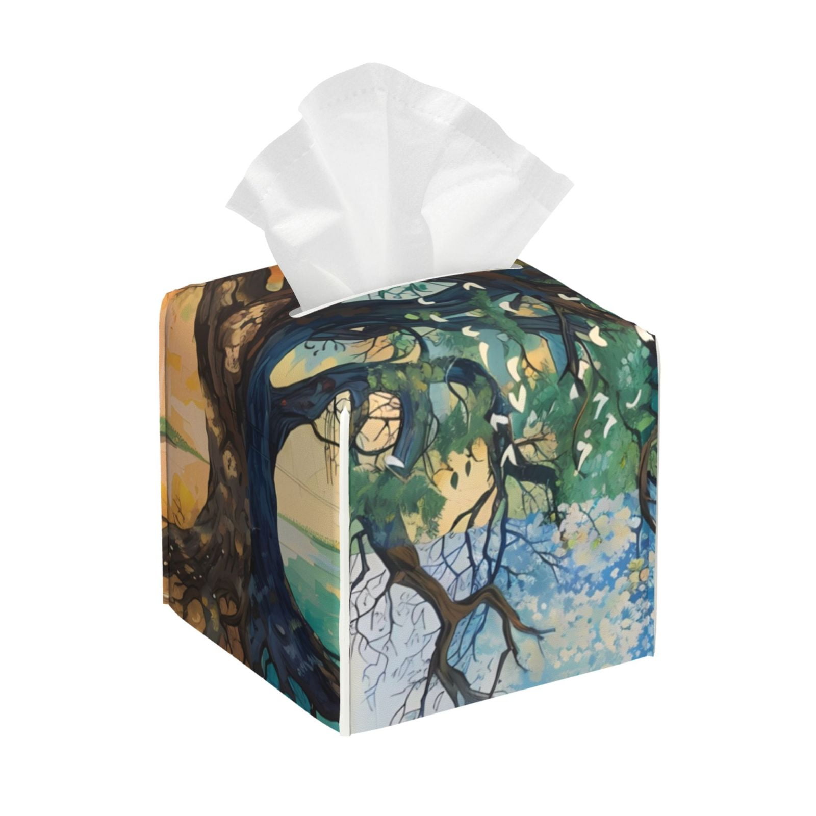 Goofa Seasonal Tree Reflection Tissue Box Cover PVC Leather Tissue ...