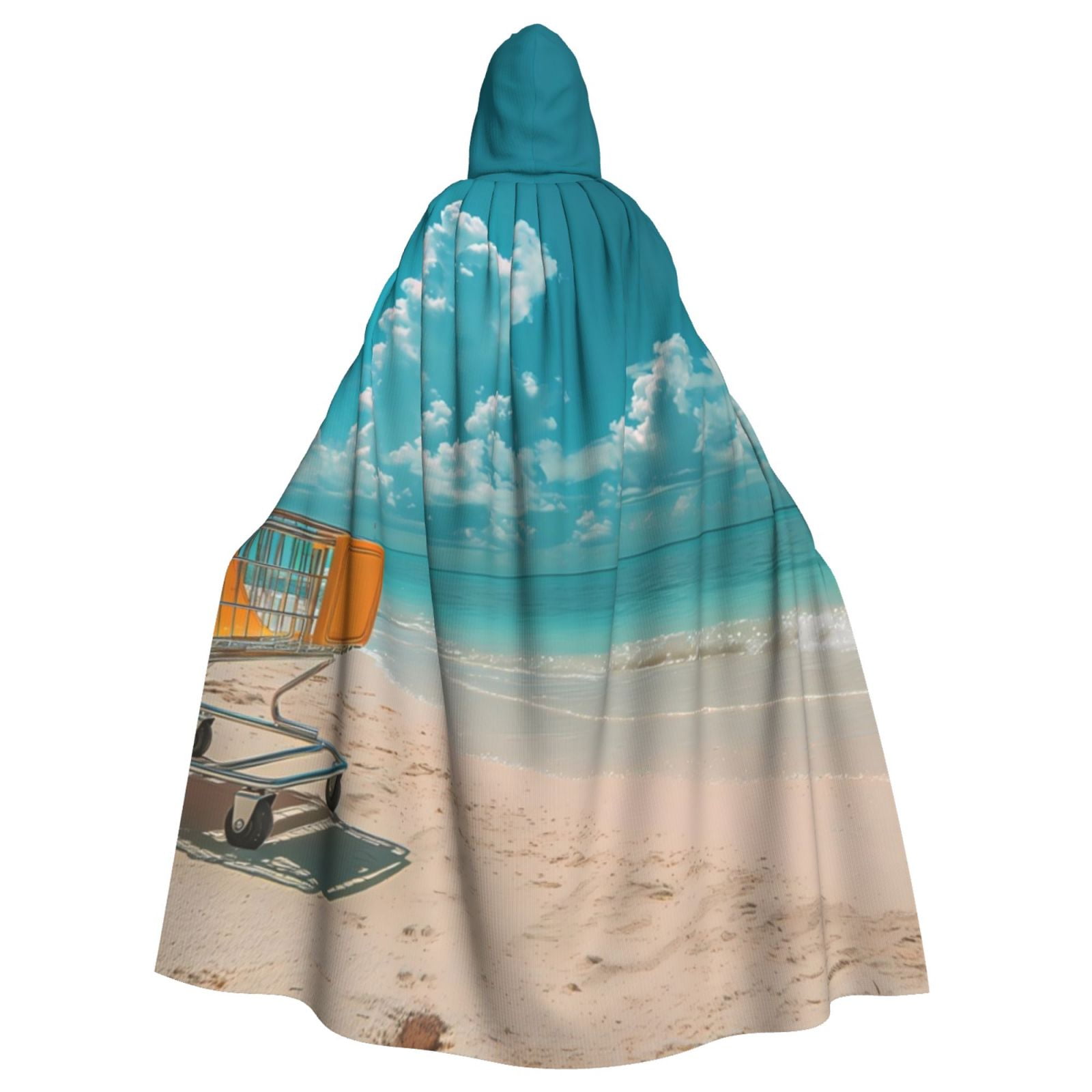 Goofa Shopping Cart On Tropical Beach Pattern Hooded Cloak, Halloween ...