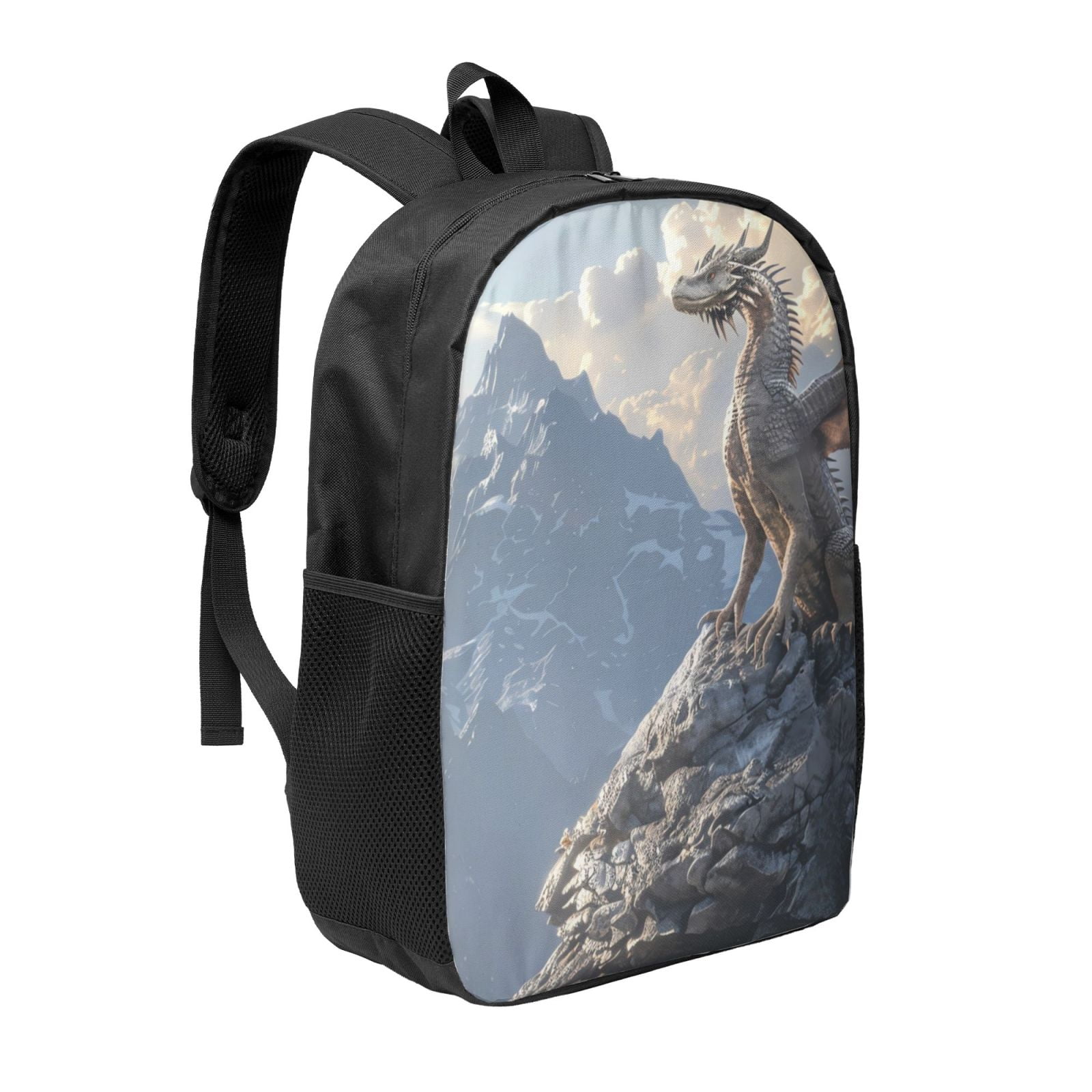 Goofa Silver Dragon Mountain Peaks Pattern 17in Student Backpack ...