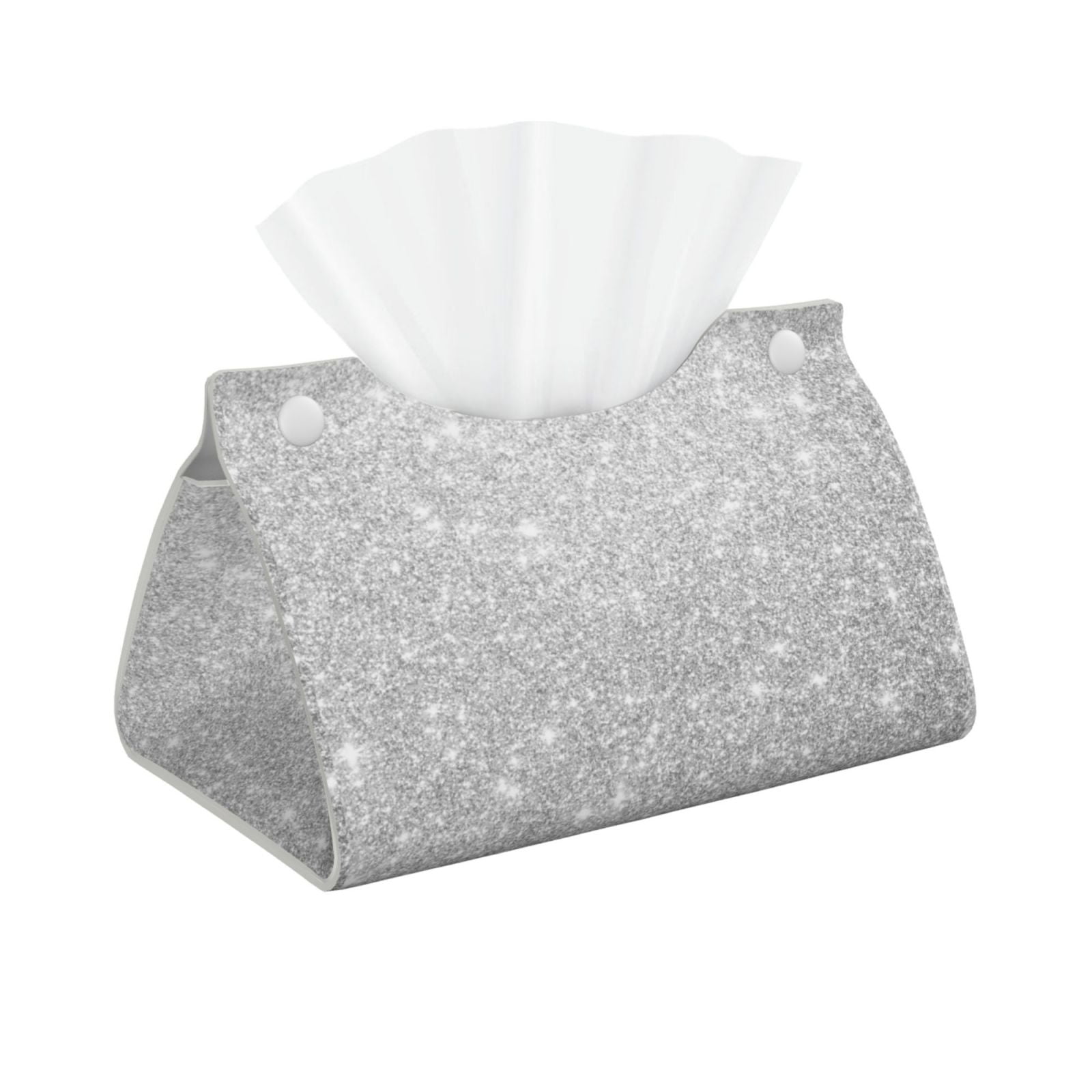 Goofa Silver Glitter Pattern Triangle Square Tissue Box Cover, Modern ...