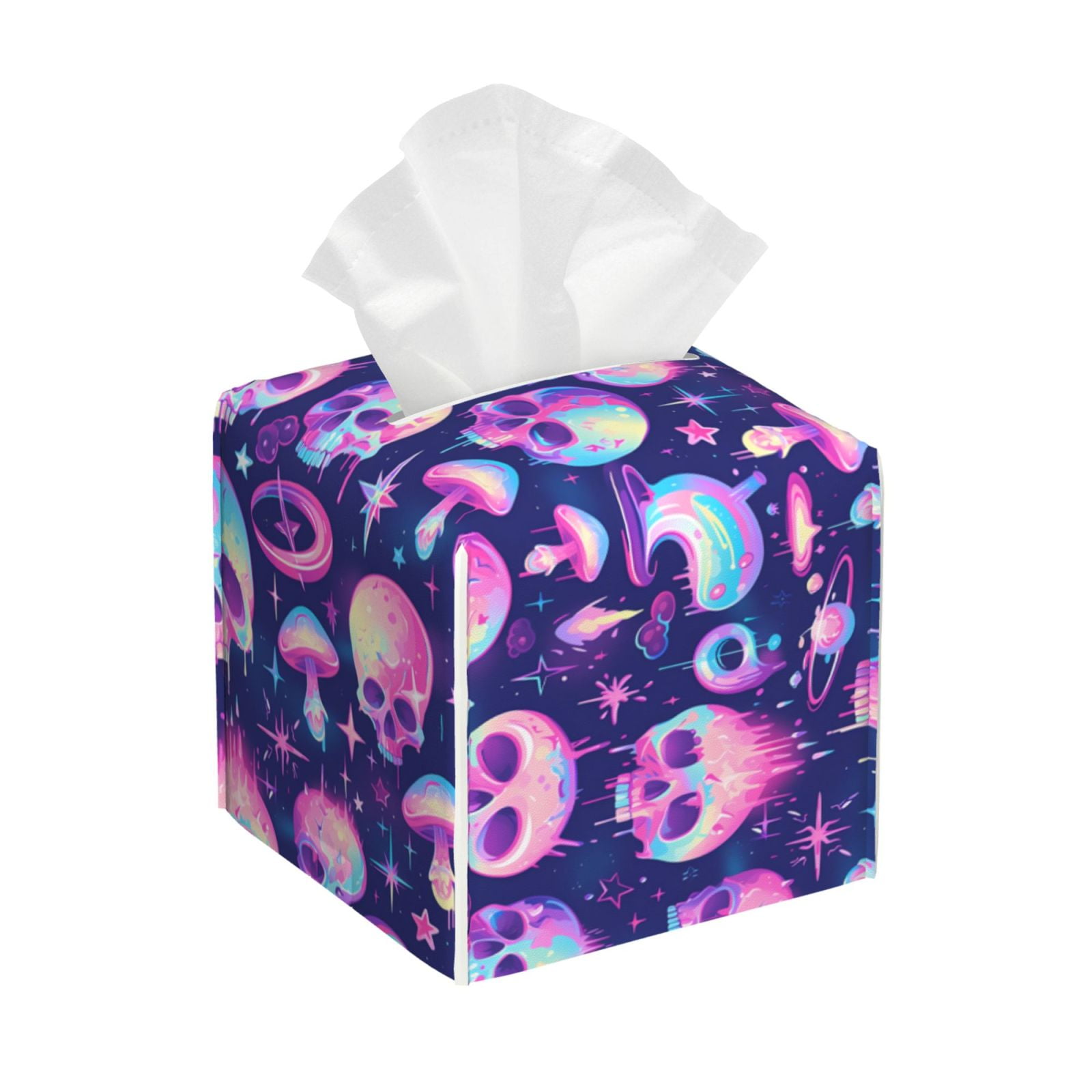 Goofa Skull rainbow color Tissue Box Cover PVC Leather Tissue Holder ...