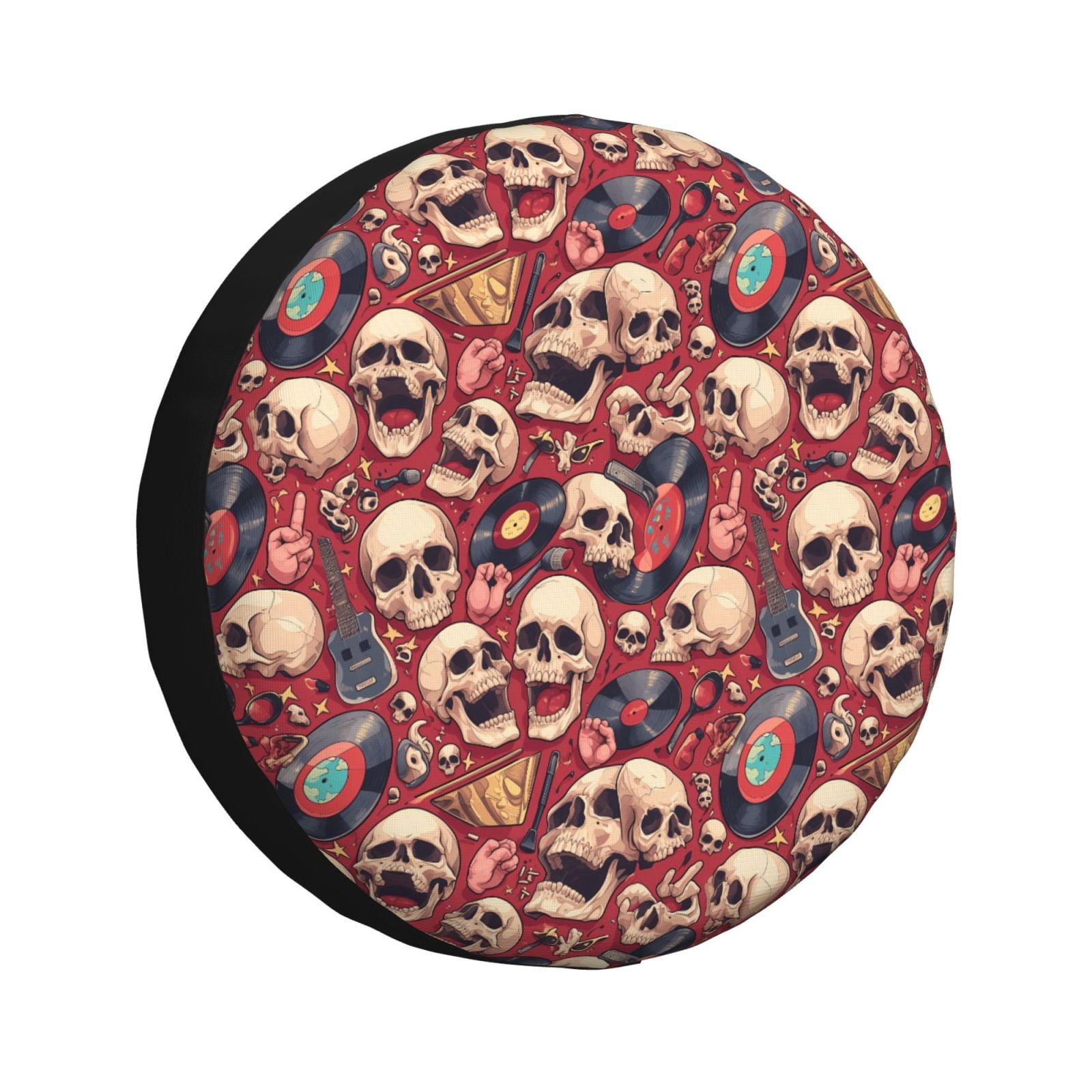 Goofa Skull record Guitar music Pattern Universal Tire Cover for Jeep ...