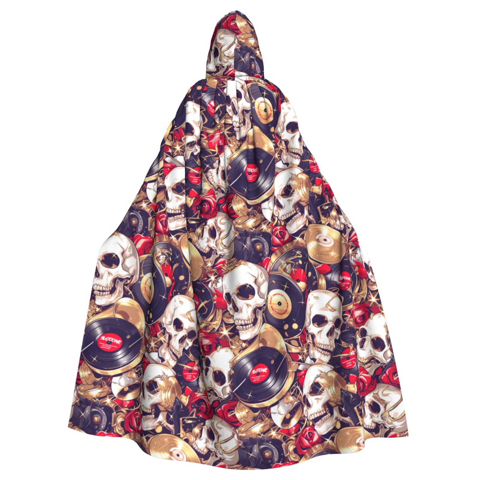 Goofa Skull record artist Pattern Hooded Cloak, Halloween Costume Cloak ...