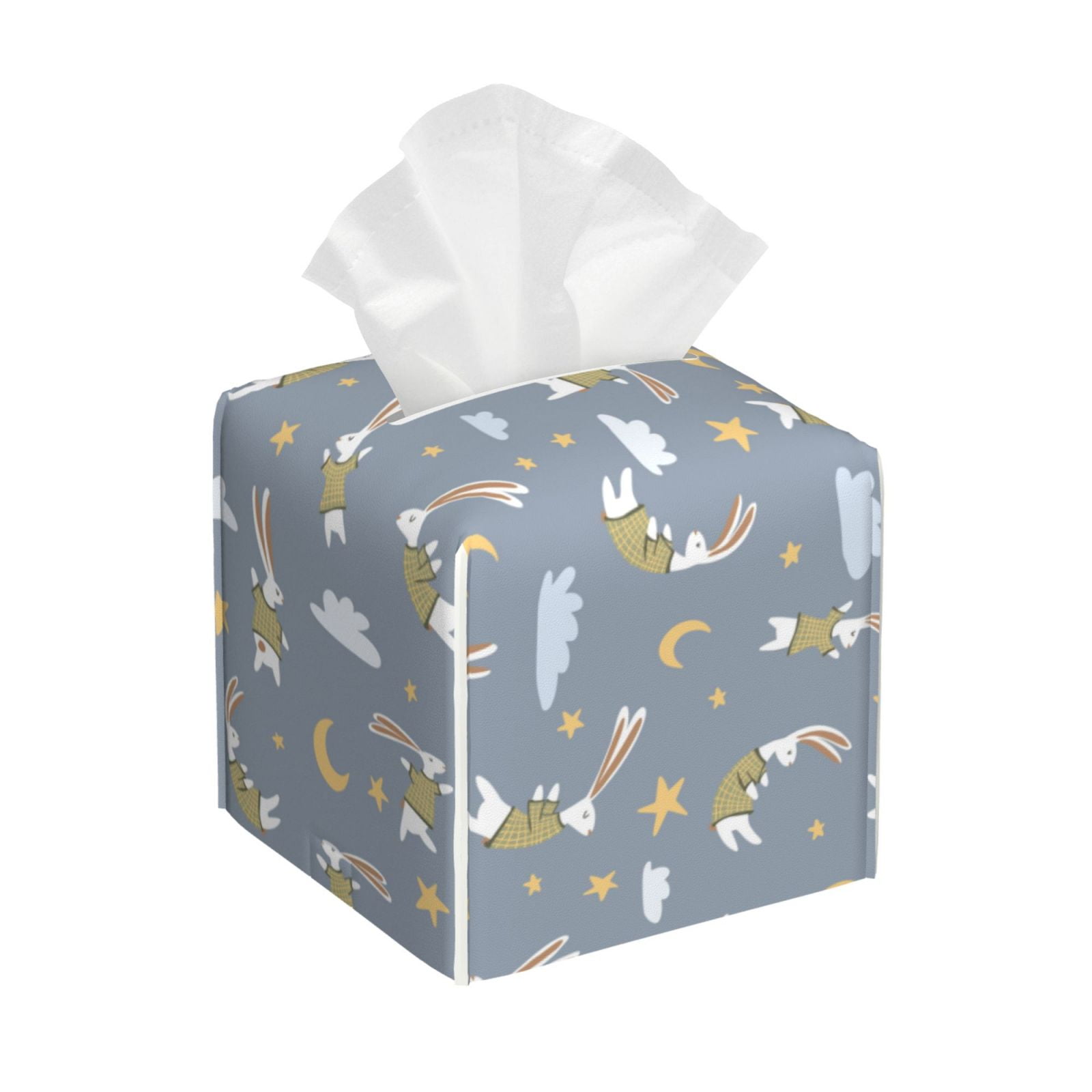 Goofa Sleep Rabbit Tissue Box Cover PVC Leather Tissue Holder Square ...