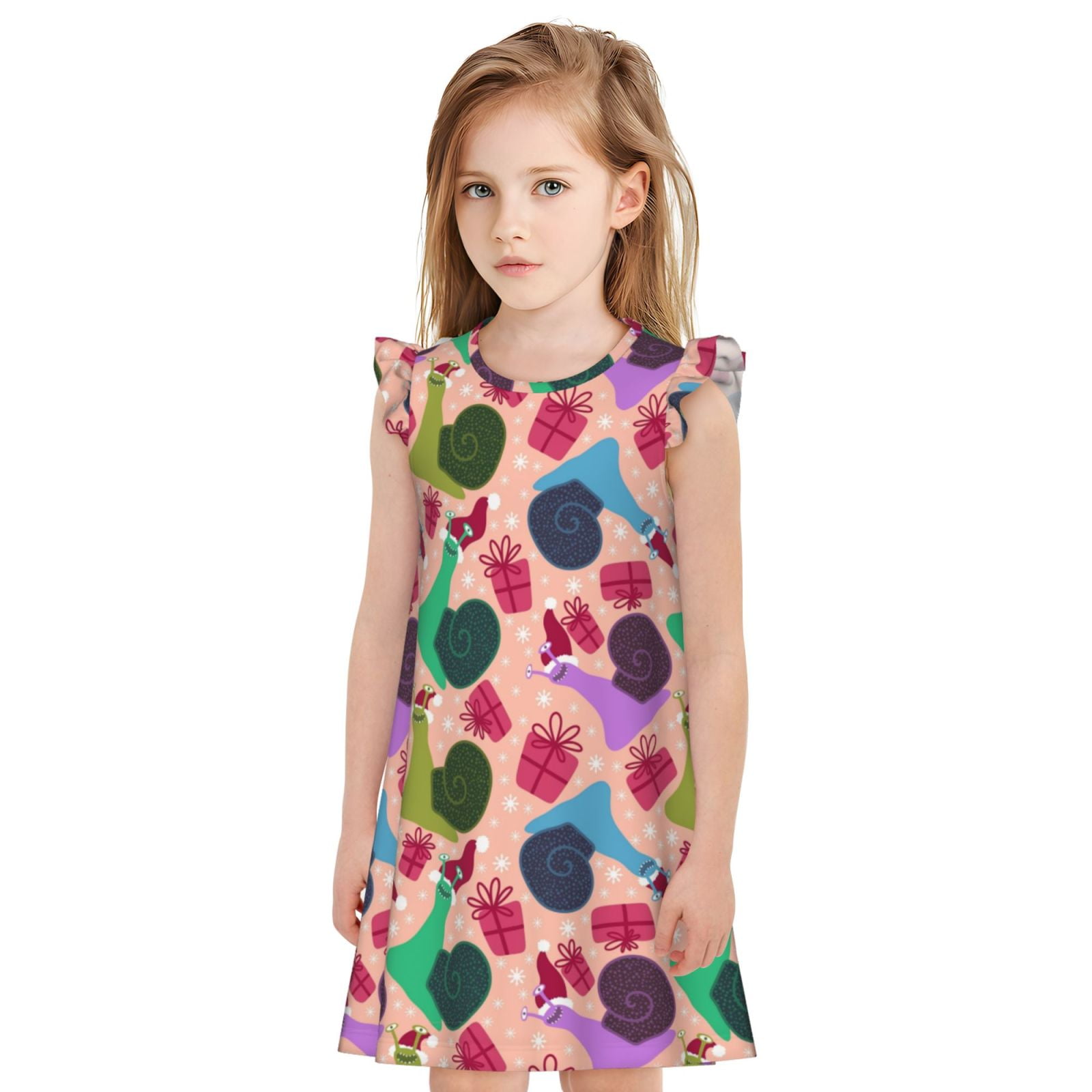 Goofa Snails Pattern Sweet & Sassy Girls' Nightgowns - Short Sleeve ...