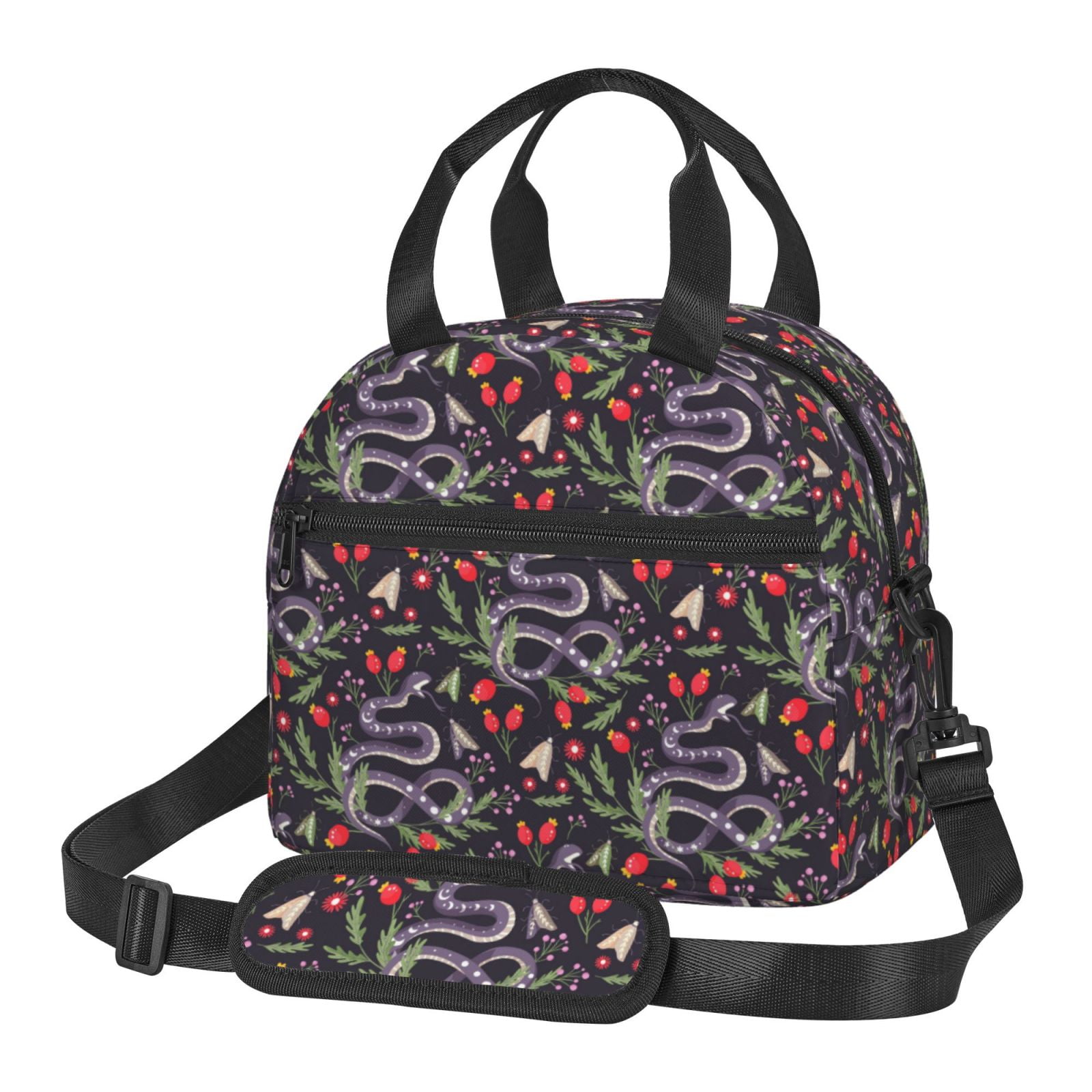 Goofa Snakes And Snake Fruit Pattern Lunch Bag ,Insulated Lunch Box ...