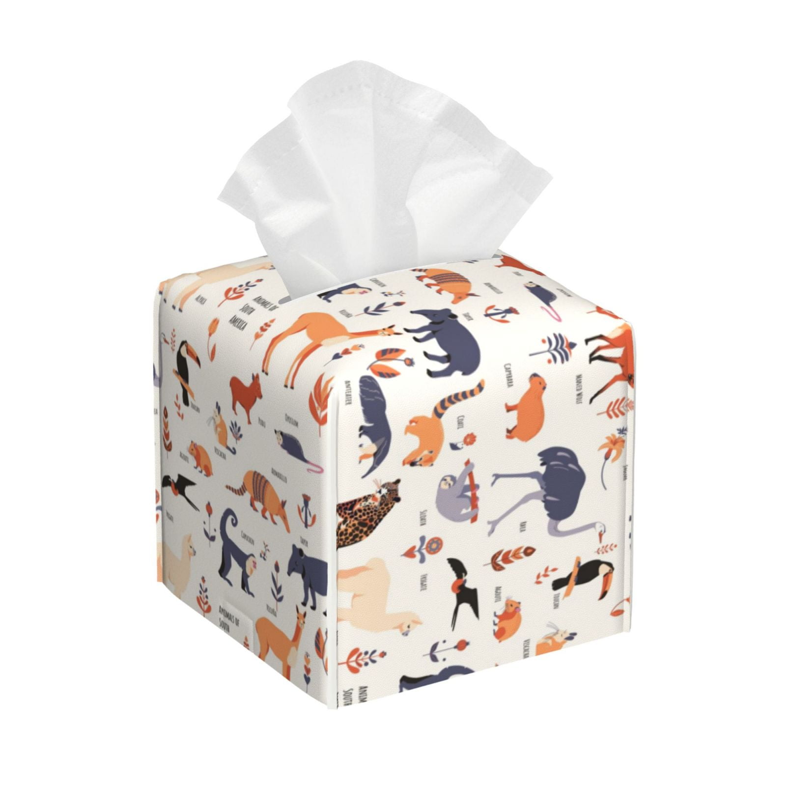Goofa South American Animals Tissue Box Cover PVC Leather Tissue Holder ...