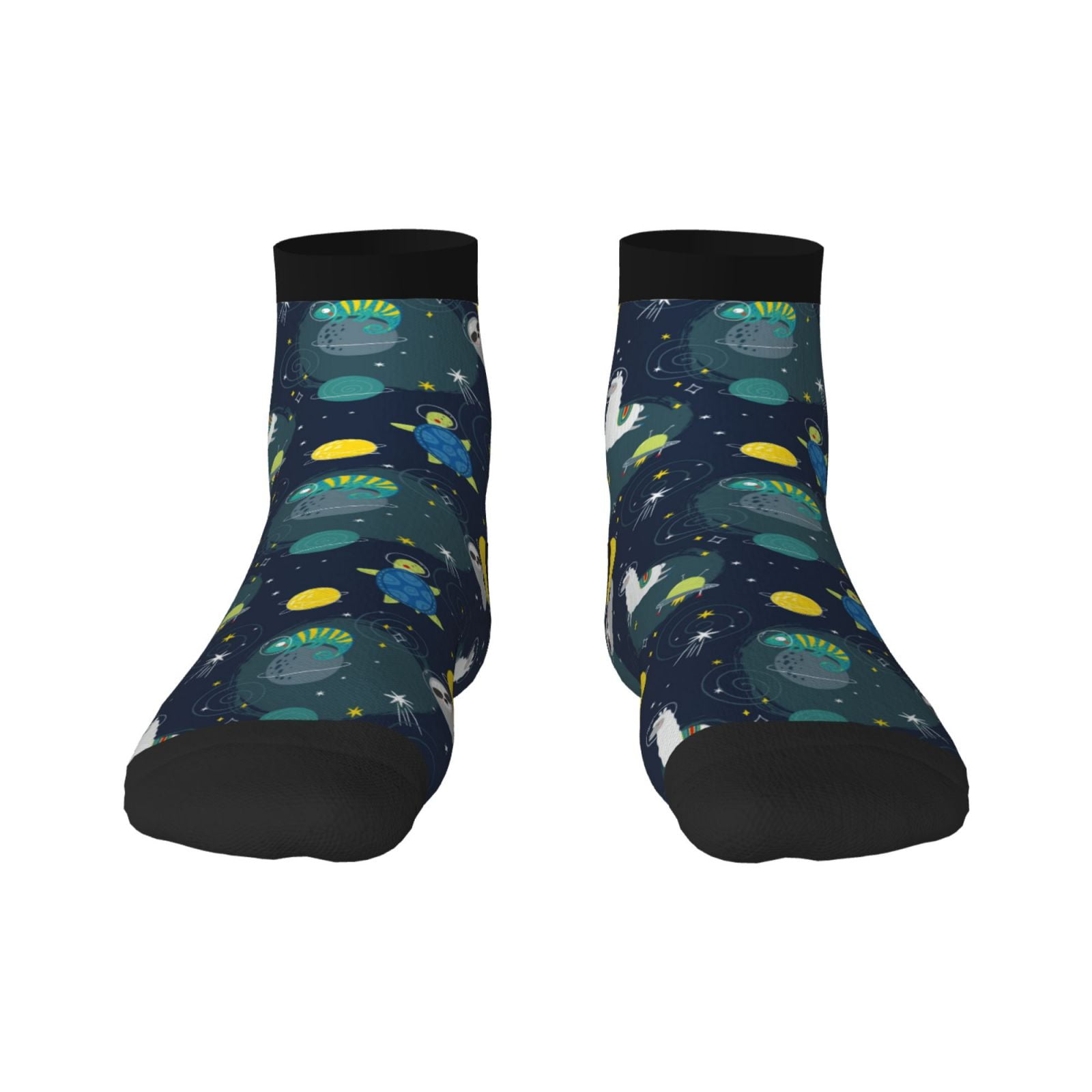 Goofa Space and Animals Pattern Non Slip Socks with Grips for Elderly ...