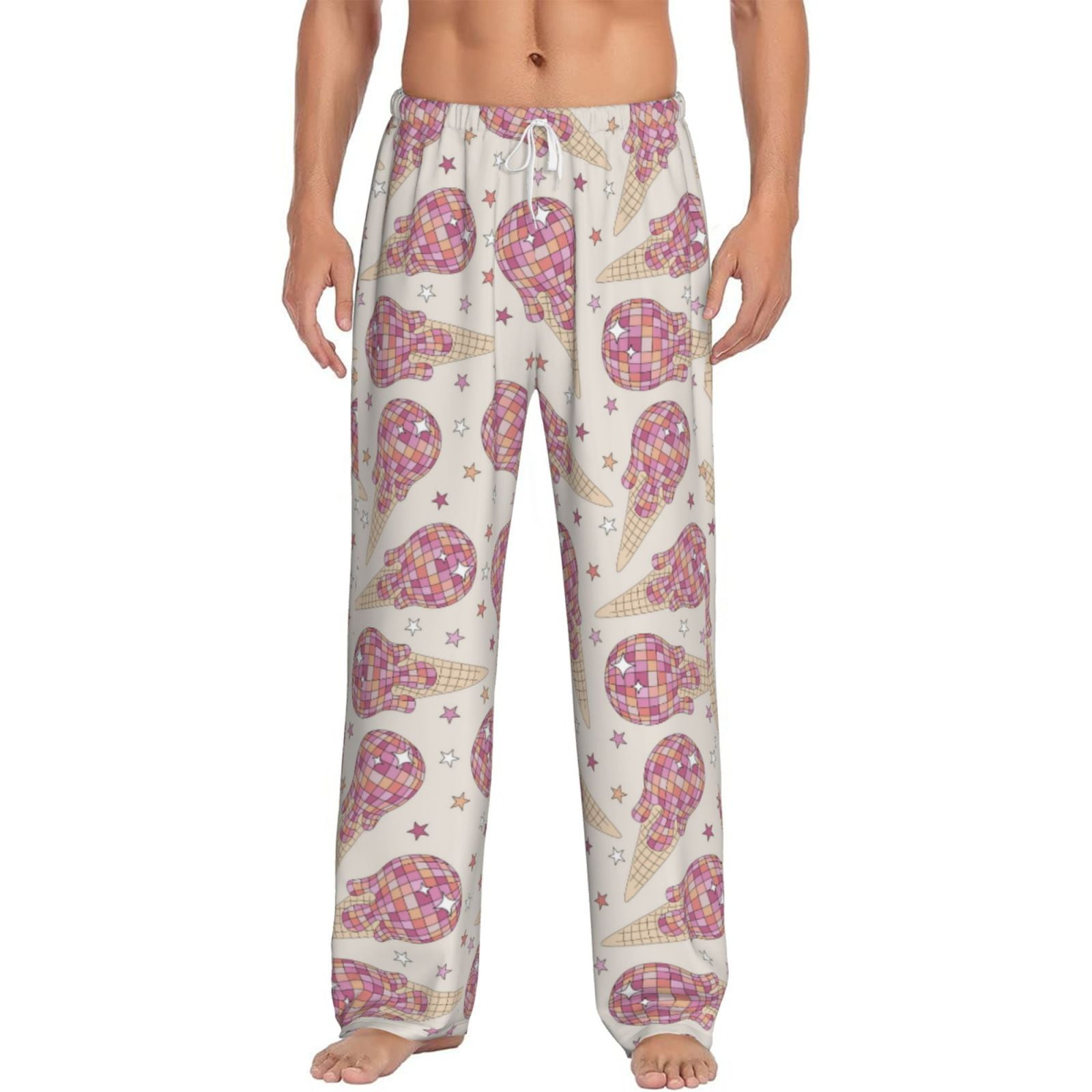 Goofa Sparkling Ice Cream Pattern Printed Soft Pajama Pants for Men ...