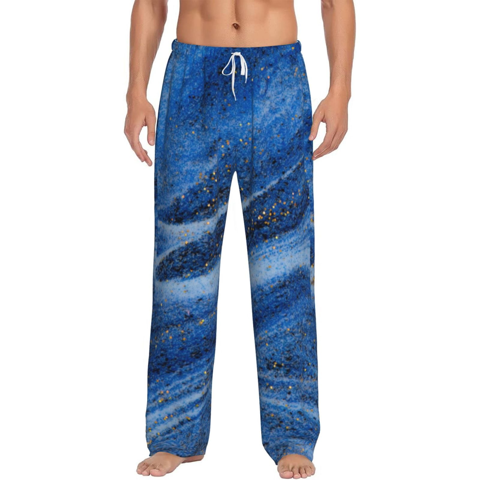 Goofa Sparkling With Blue Pattern Printed Soft Pajama Pants for Men ...