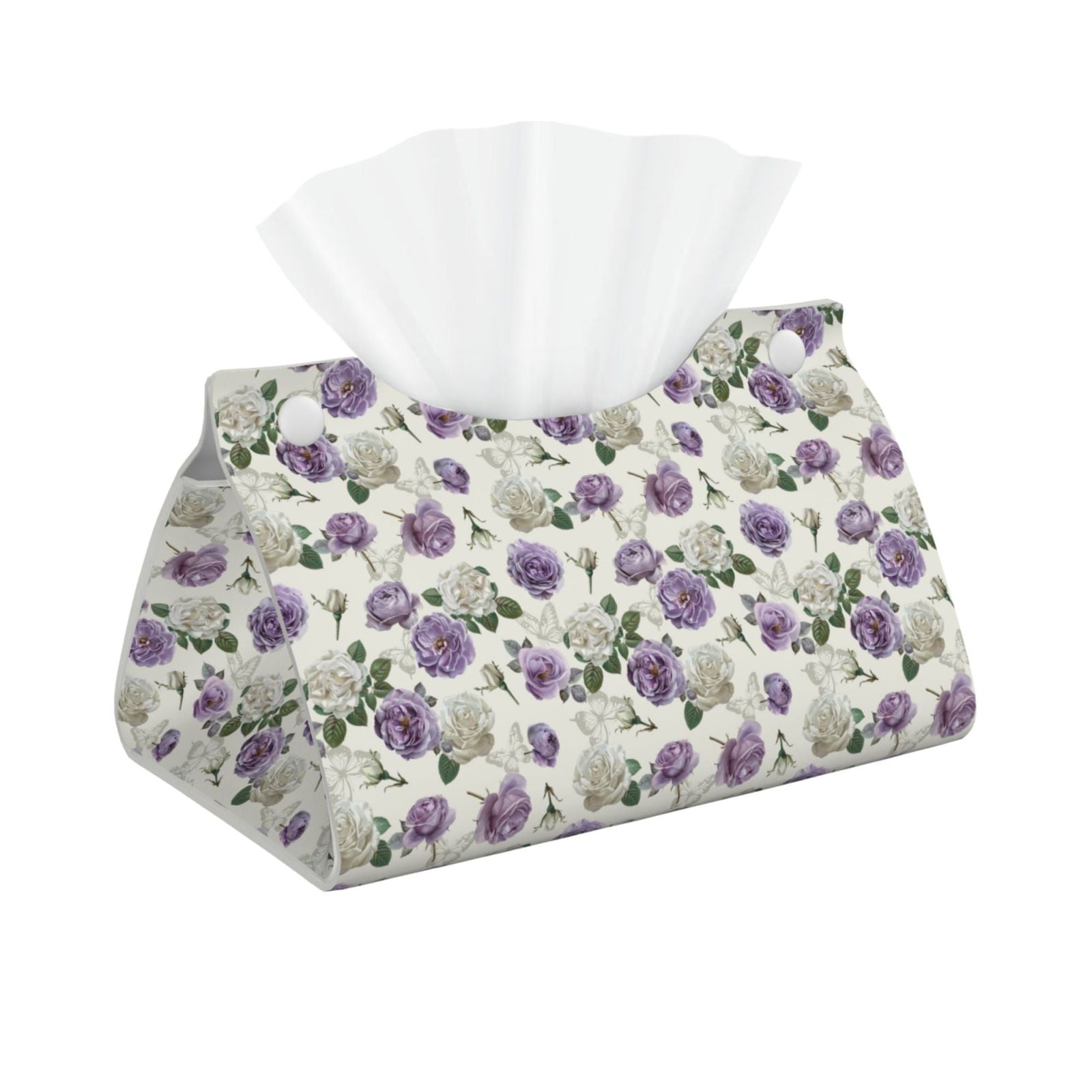 Goofa Spring Flowers Pattern Triangle Square Tissue Box Cover, Modern ...