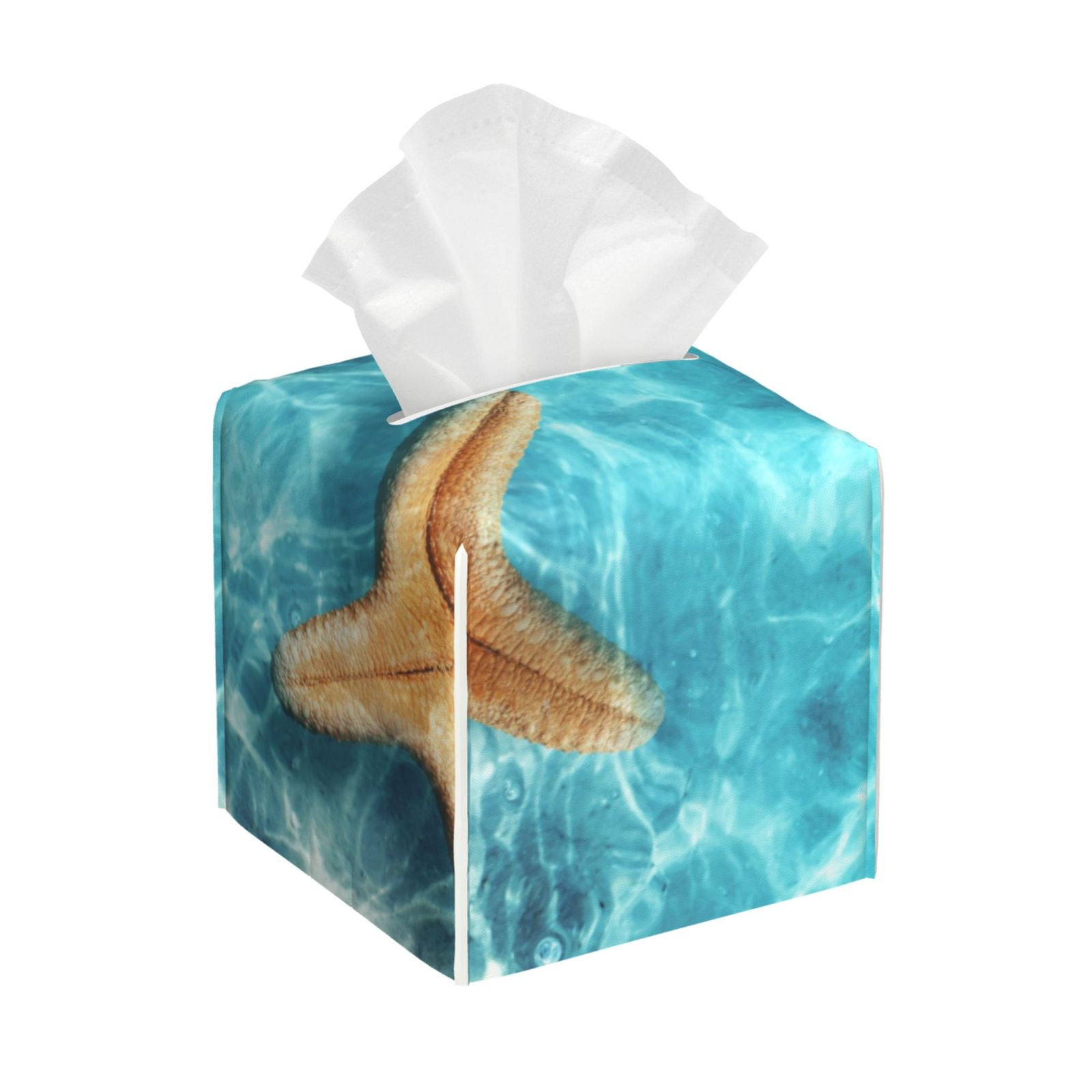 Goofa Starfish And Seashell On The Beach 1 Tissue Box Cover PVC Leather ...
