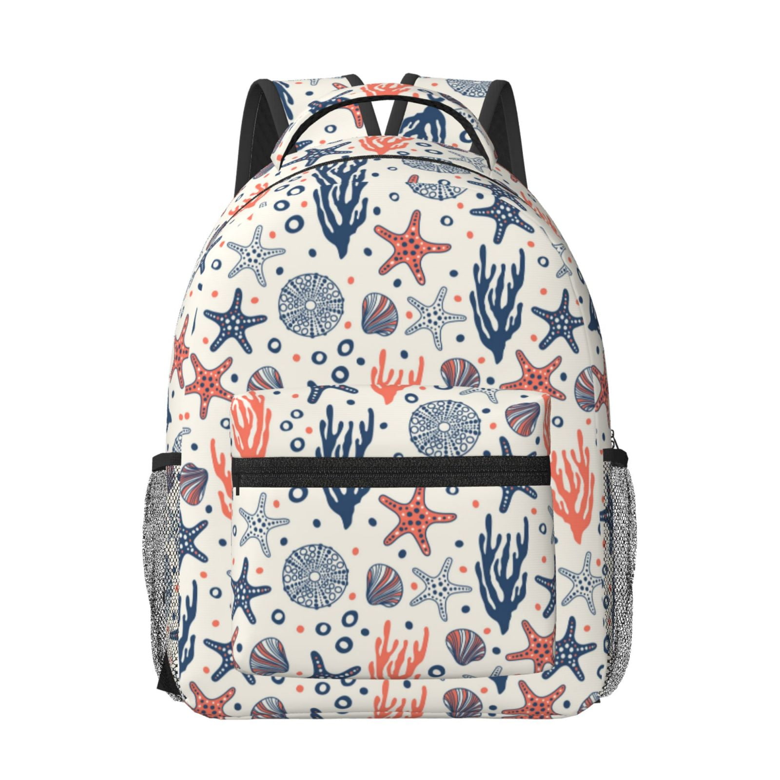 Goofa Starfish Shell Pattern Comfortable Student Backpack - Ergonomic ...