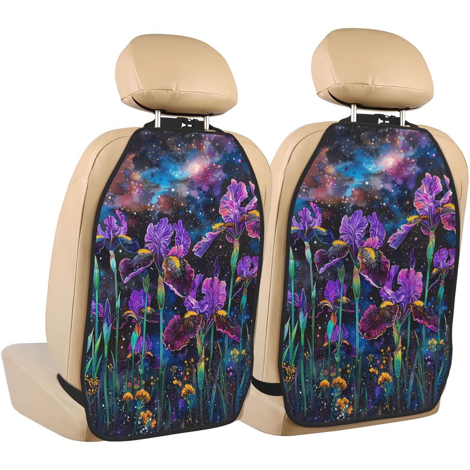 Goofa Starry Night Iris Field Pattern Car Back Seat Protector for Kids ...