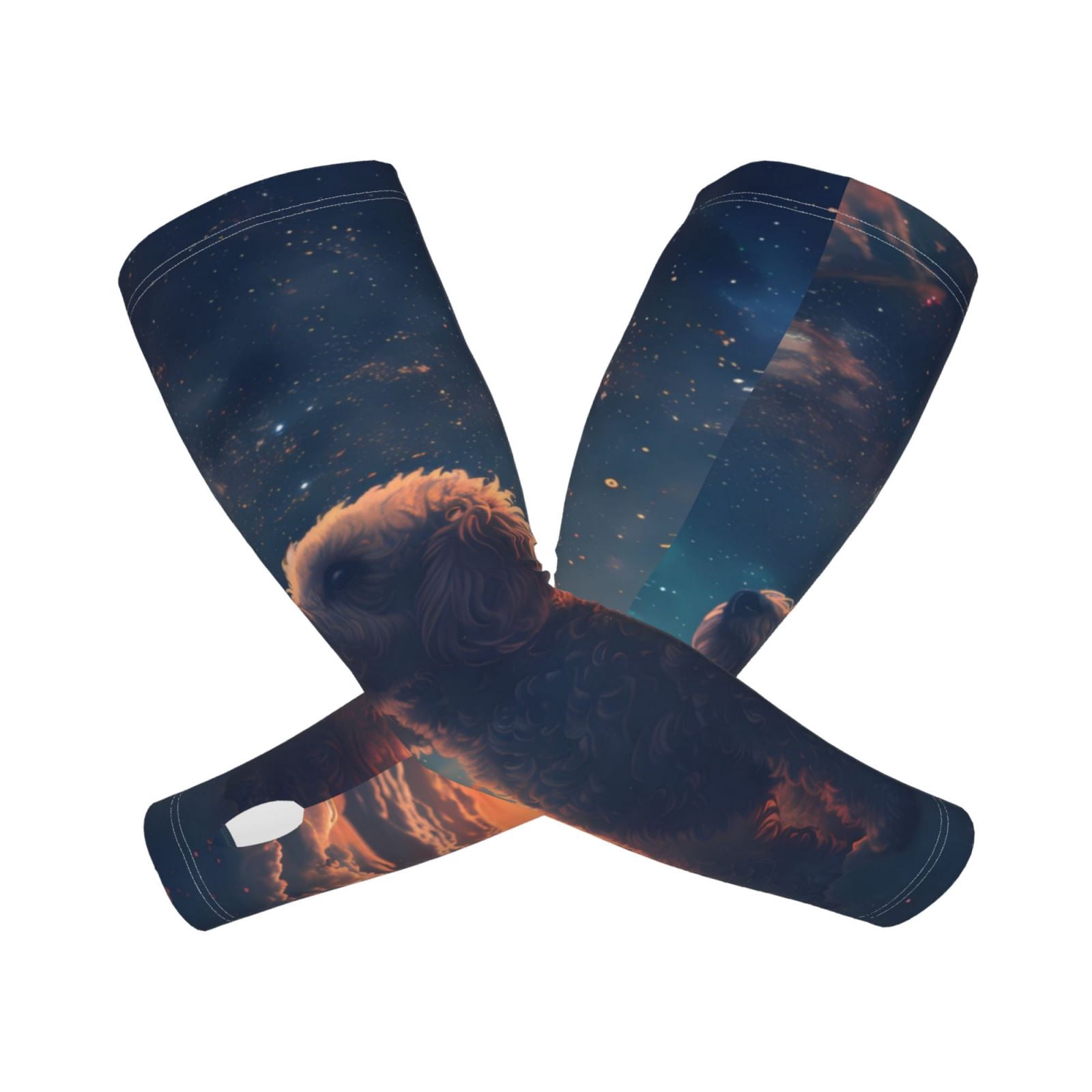 Goofa Starry Sky Cloud Puppy Pattern UV Sun Protection Arm Sleeves, UPF ...