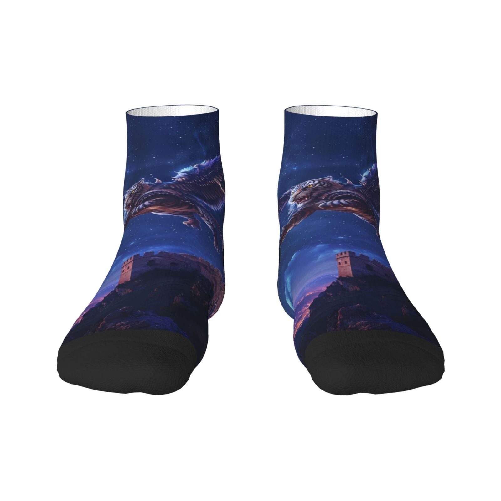 Goofa Starry Sky Wall Flying Tiger Pattern Non Slip Socks with Grips ...