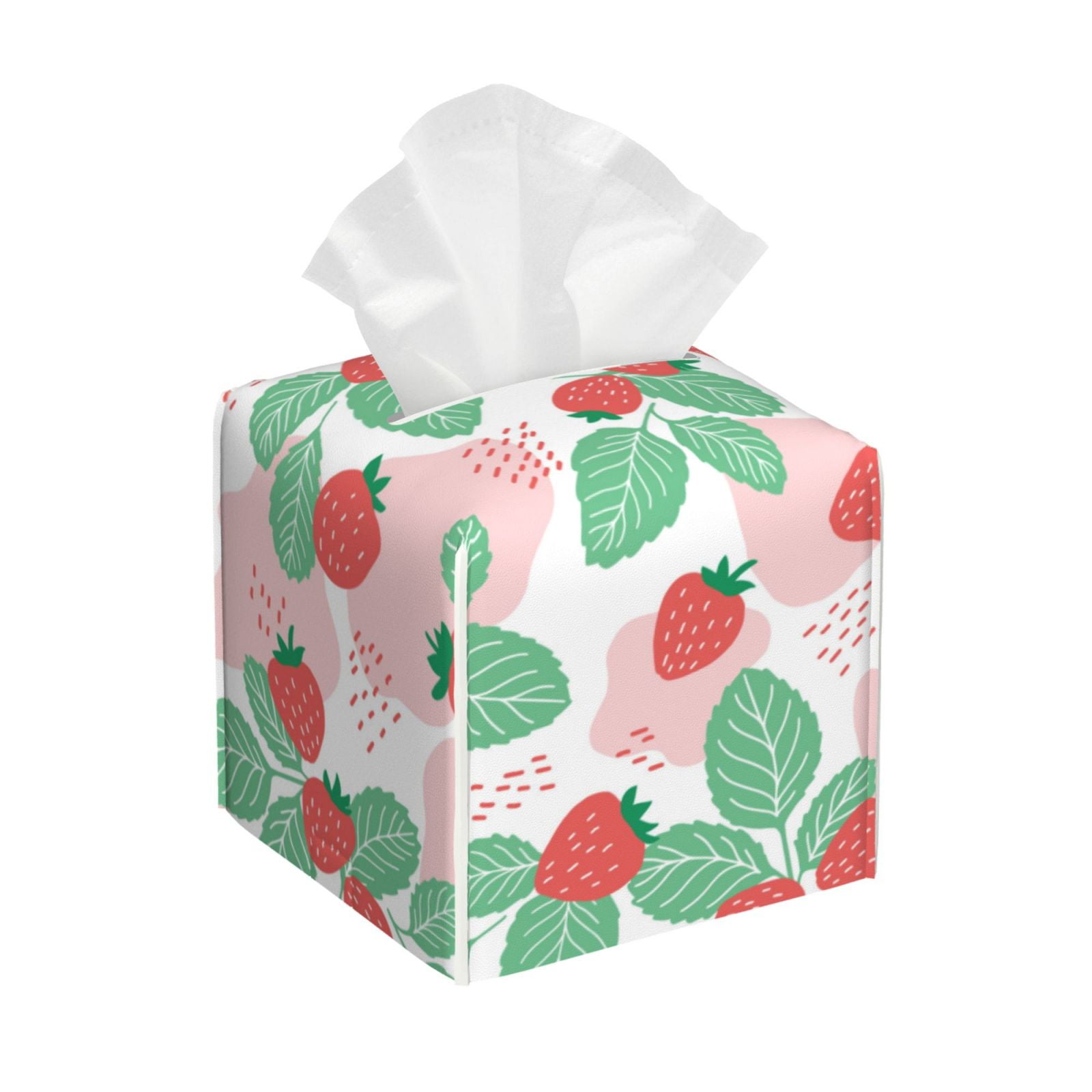Goofa Strawberry Tissue Box Cover PVC Leather Tissue Holder Square ...