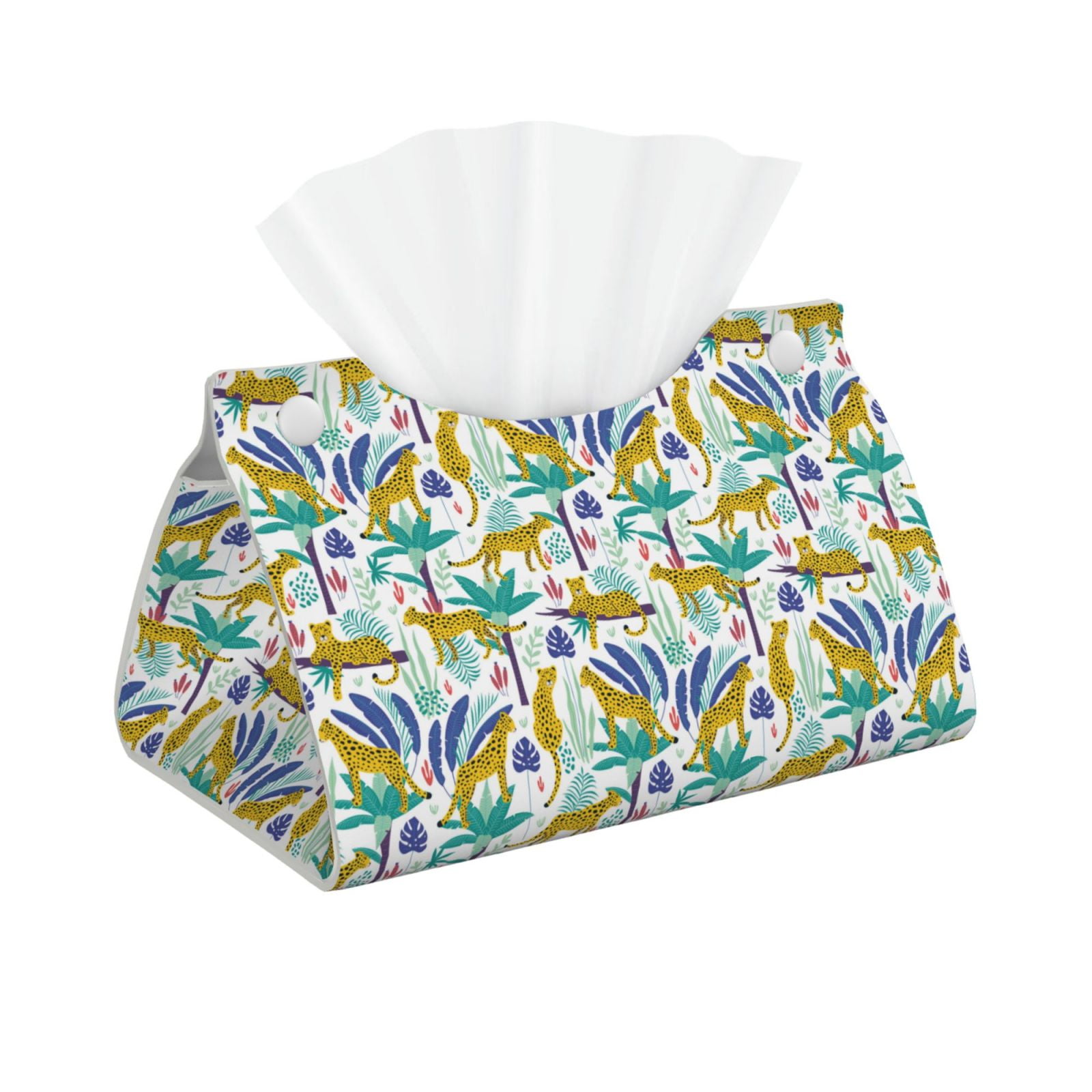 Goofa Summer Leopard Pattern Triangle Square Tissue Box Cover, Modern ...