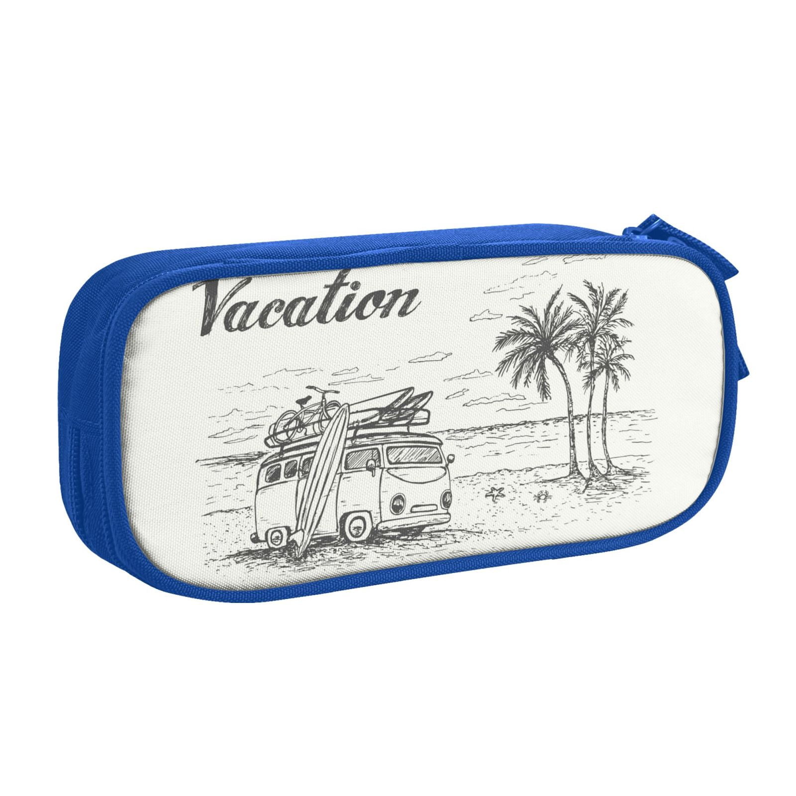 Goofa Summer Vacation Scene With Camping Van Pattern Big Capacity ...