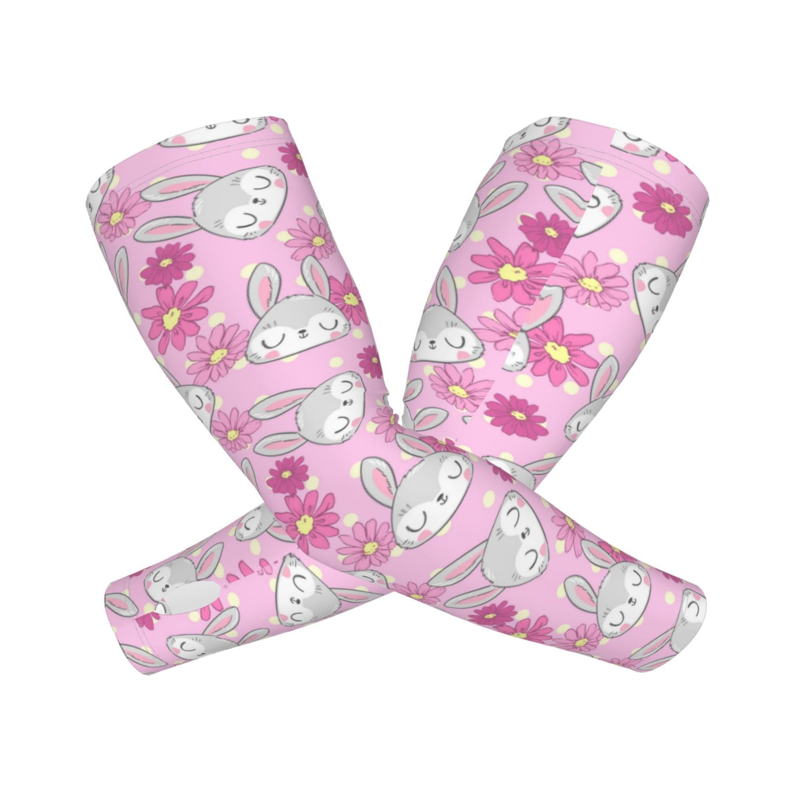 Goofa Sunflower Rabbit Pattern UV Sun Protection Arm Sleeves, UPF 50 ...