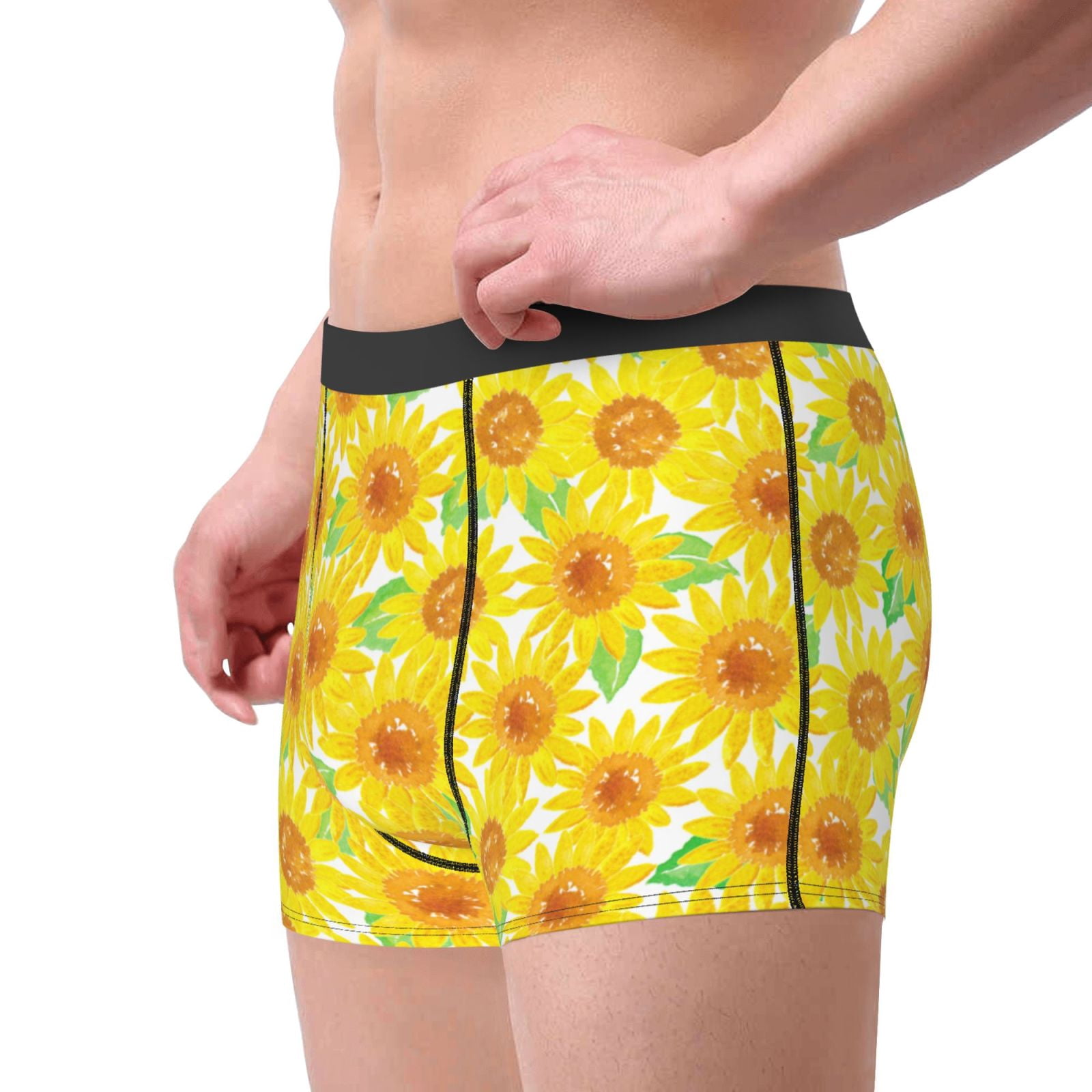 Goofa Sunflowers2 Printed Men's Boxer Briefs Underwear, Moisture ...