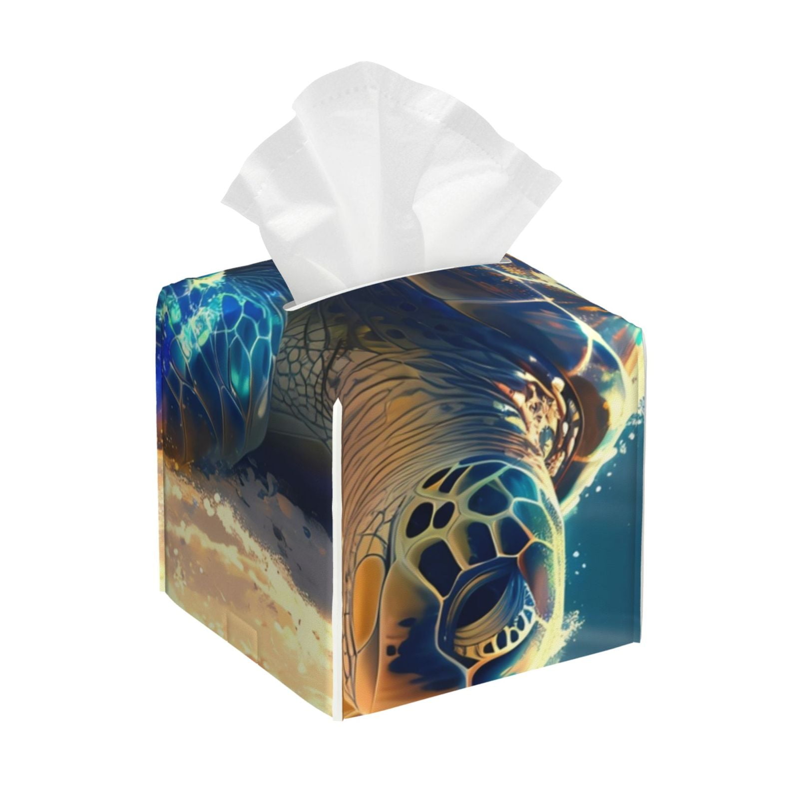 Goofa Sunshine Underwater Sand Turtle Tissue Box Cover PVC Leather ...