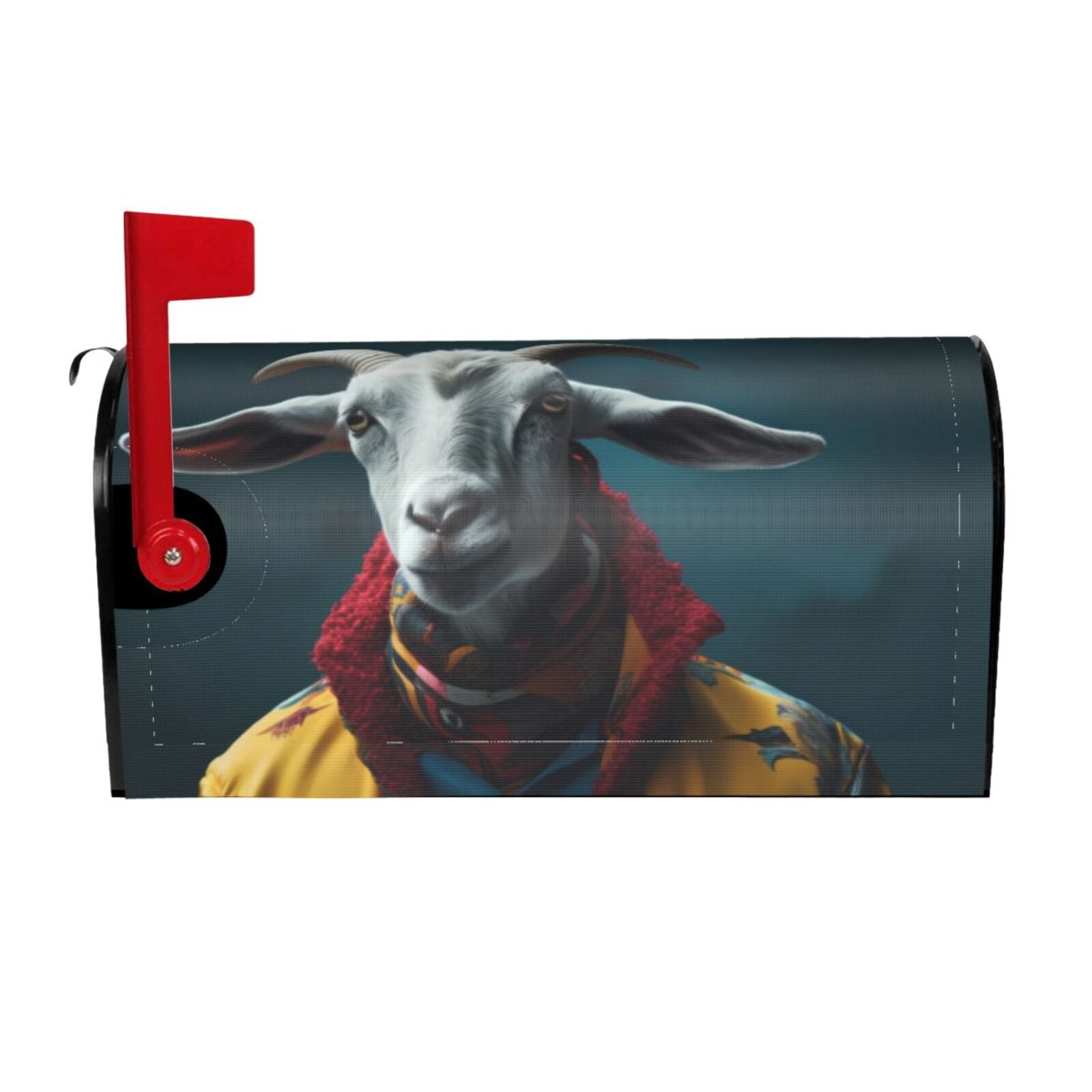 Goofa Surrealist Goat Pattern Mailbox Cover, Mailbox Decoration with ...