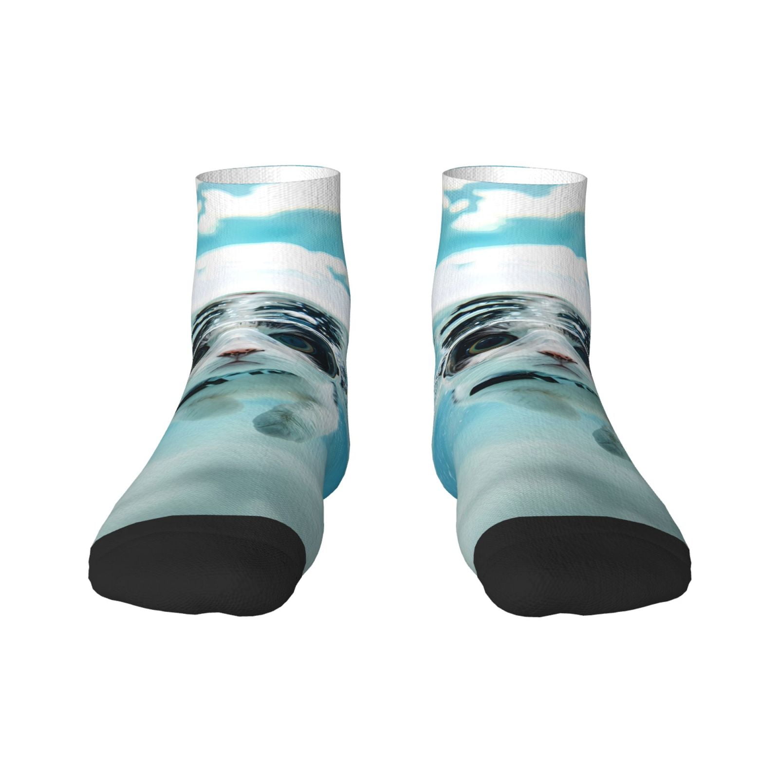Goofa Swimming Cat Goggles Pattern Non Slip Socks with Grips for ...