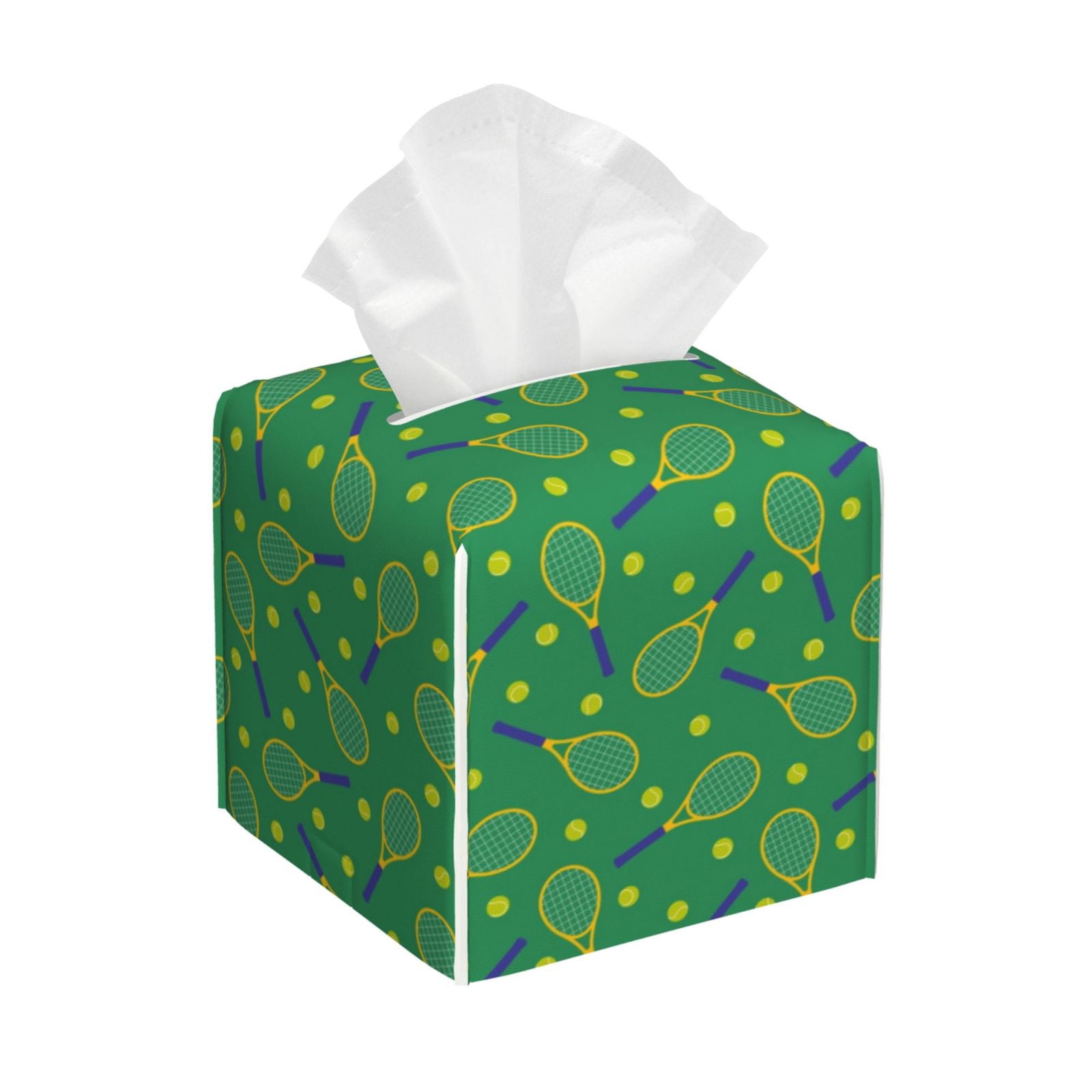 Goofa Tennis Rockets And Balls Tissue Box Cover PVC Leather Tissue ...