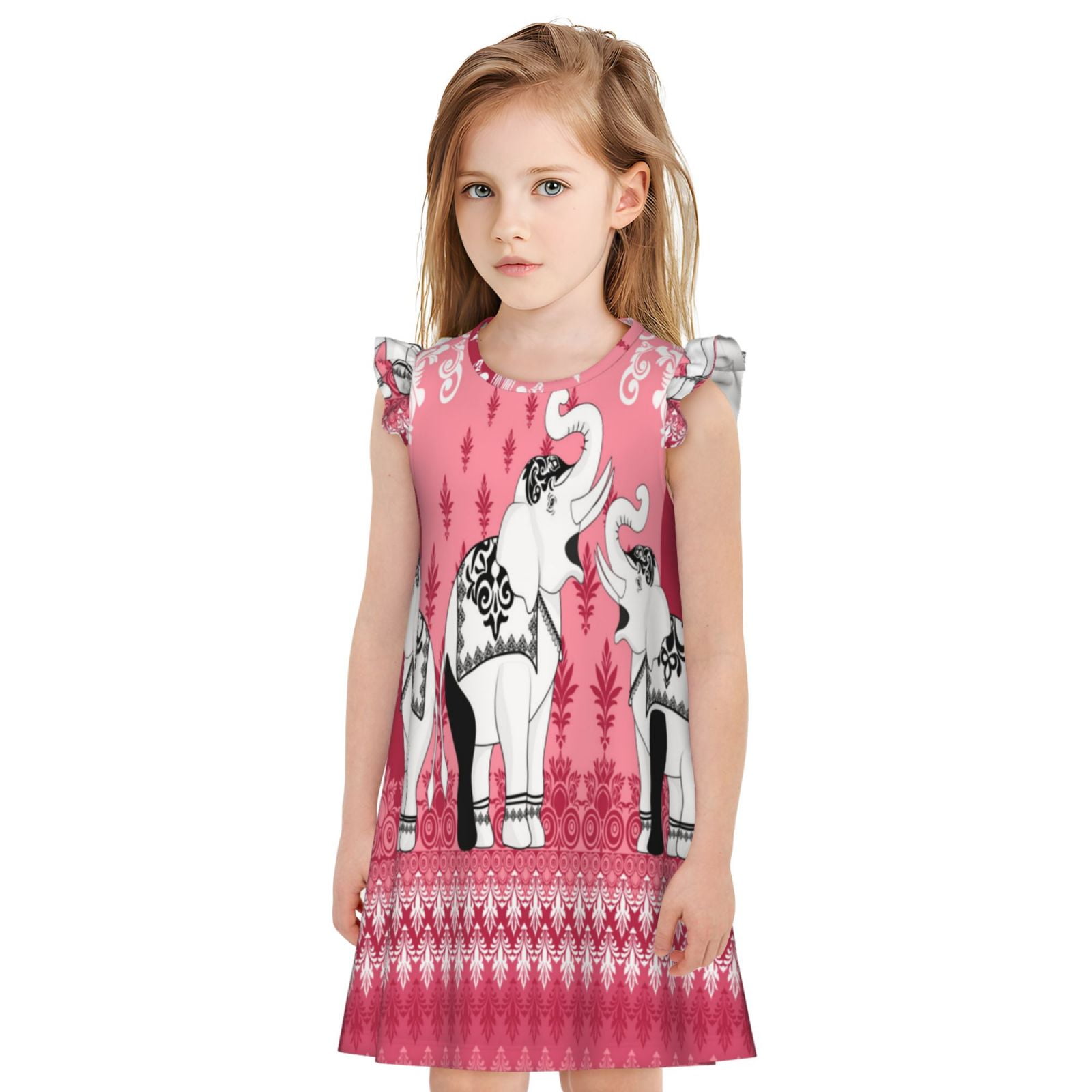 Goofa Thai elephant Pattern Sweet & Sassy Girls' Nightgowns - Short ...