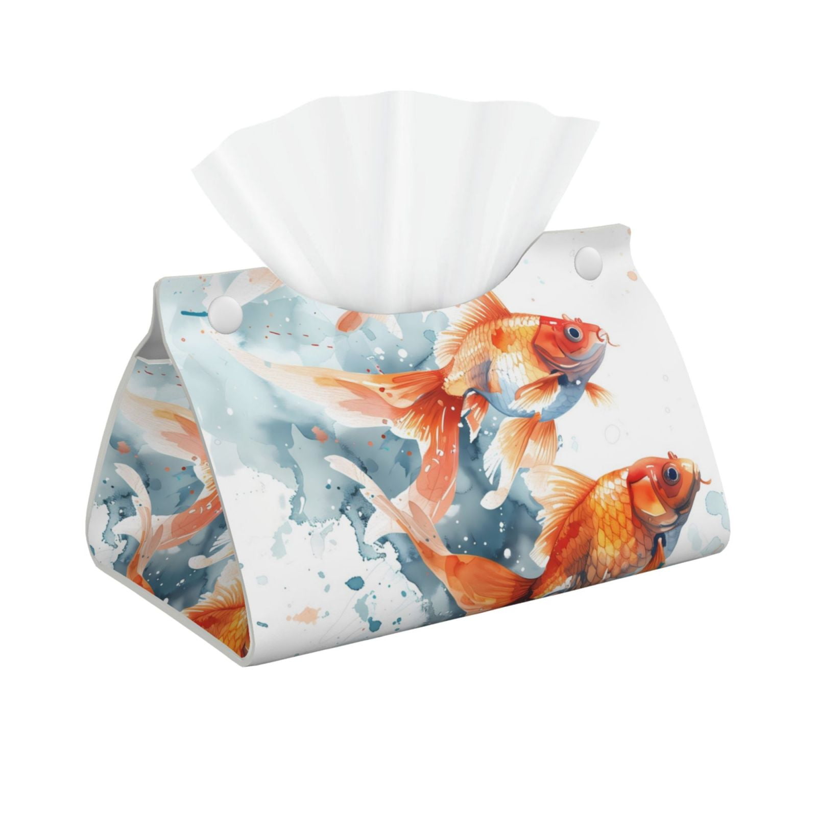 Goofa Three Goldfish Watercolor Splash Pattern Triangle Square Tissue ...