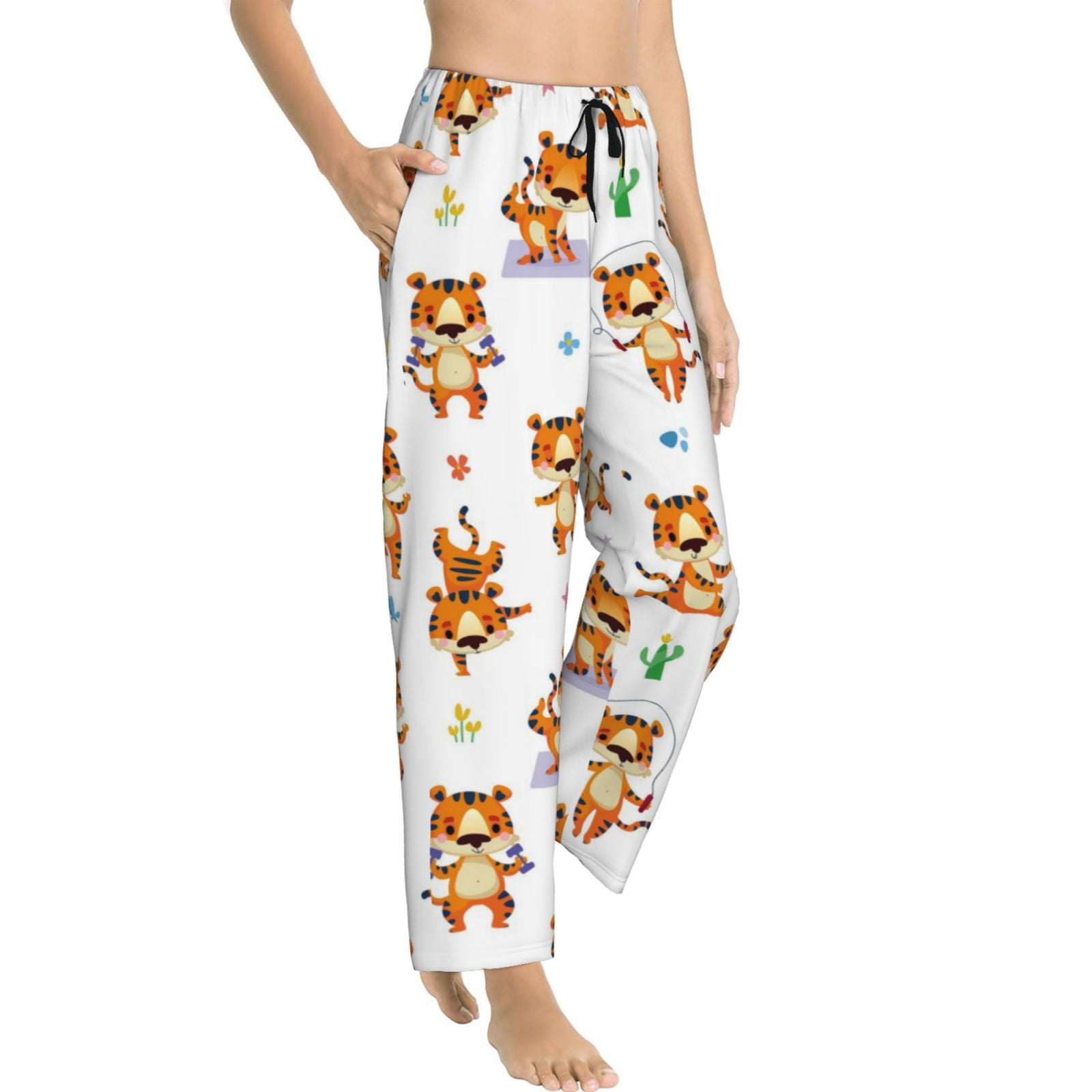 Goofa Tigers go in for Sports Printed Soft Pajama Pants for Women, Wide ...
