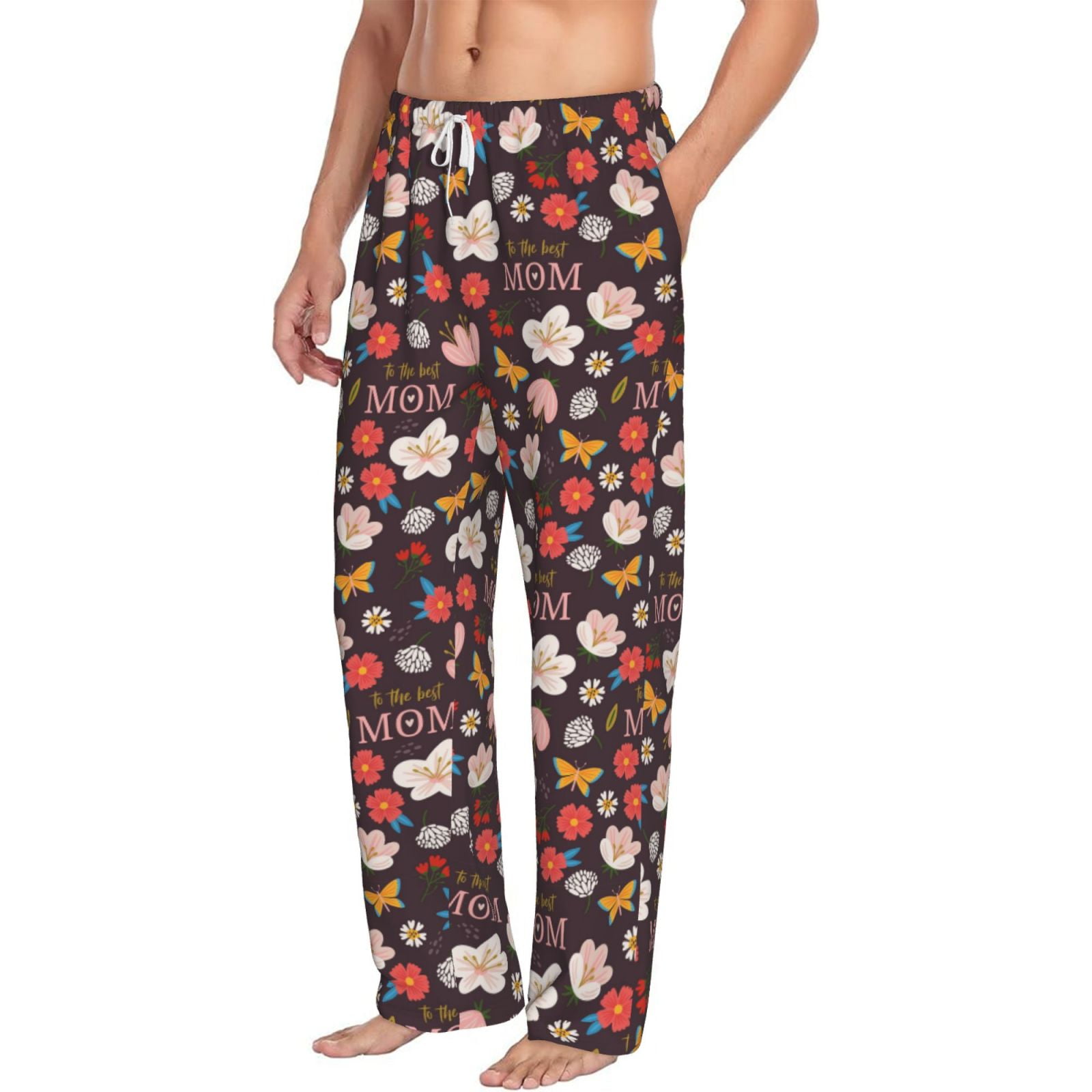 Goofa To The Best Mom Printed Soft Pajama Pants for Men, Wide Leg Comfy ...