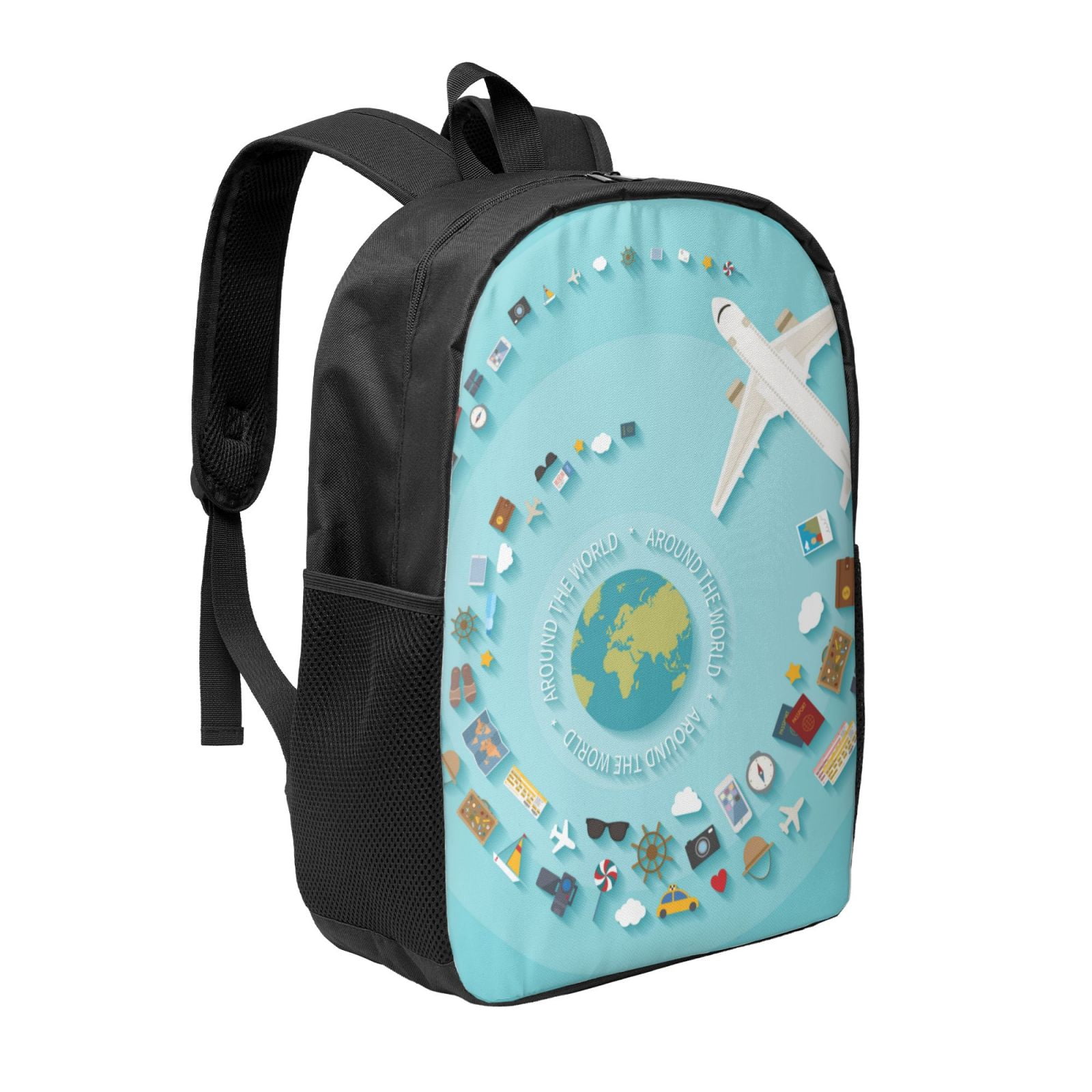 Goofa Travelling on Airplane Pattern 17in Student Backpack - School ...