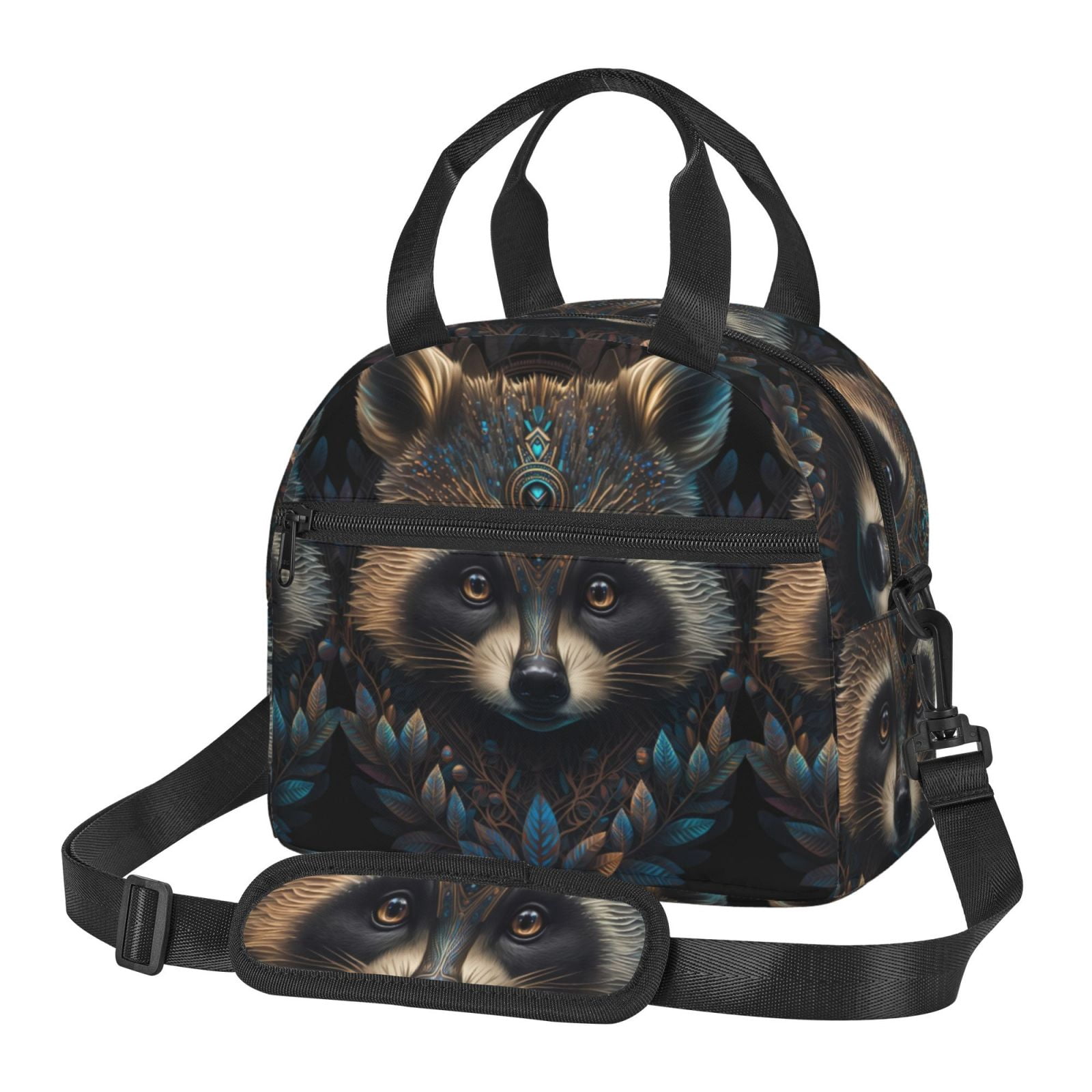 Goofa Tribal Style Raccoon Pattern Lunch Bag ,Insulated Lunch Box ...