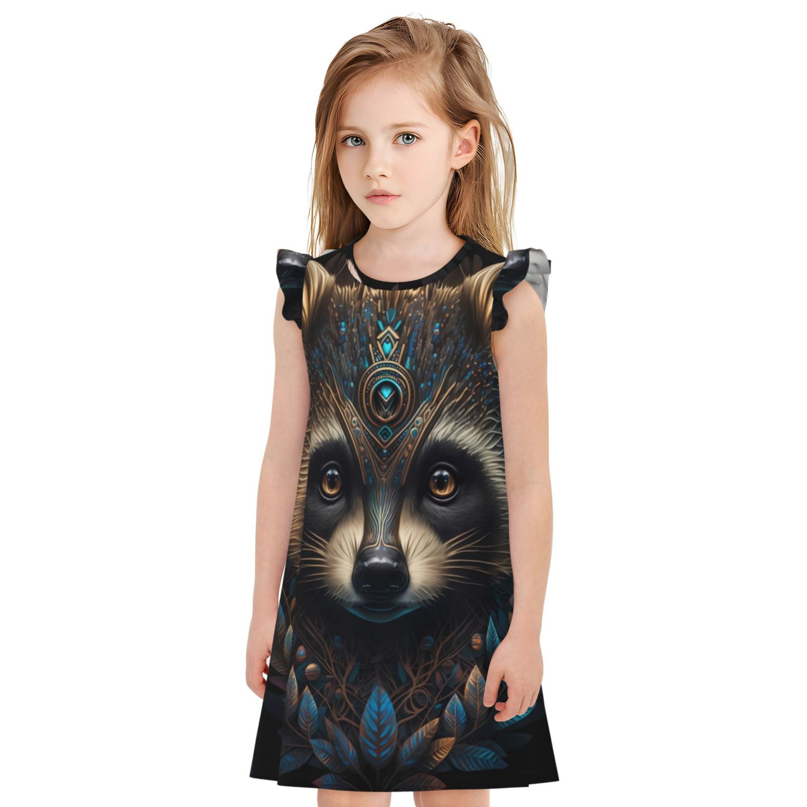 Goofa Tribal Style Raccoon Pattern Sweet & Sassy Girls' Nightgowns ...
