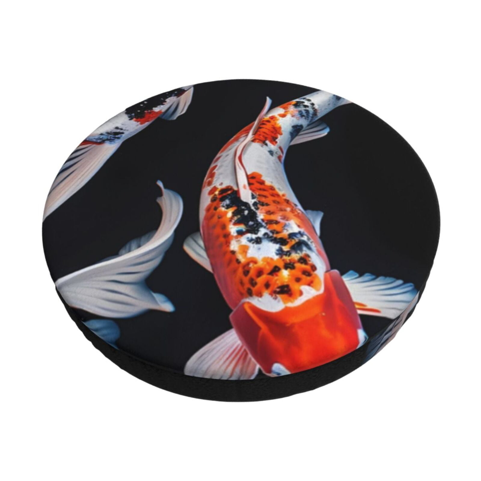 Goofa Tricolor Koi Fish Trio Printed Stool Covers Round, Waterproof ...