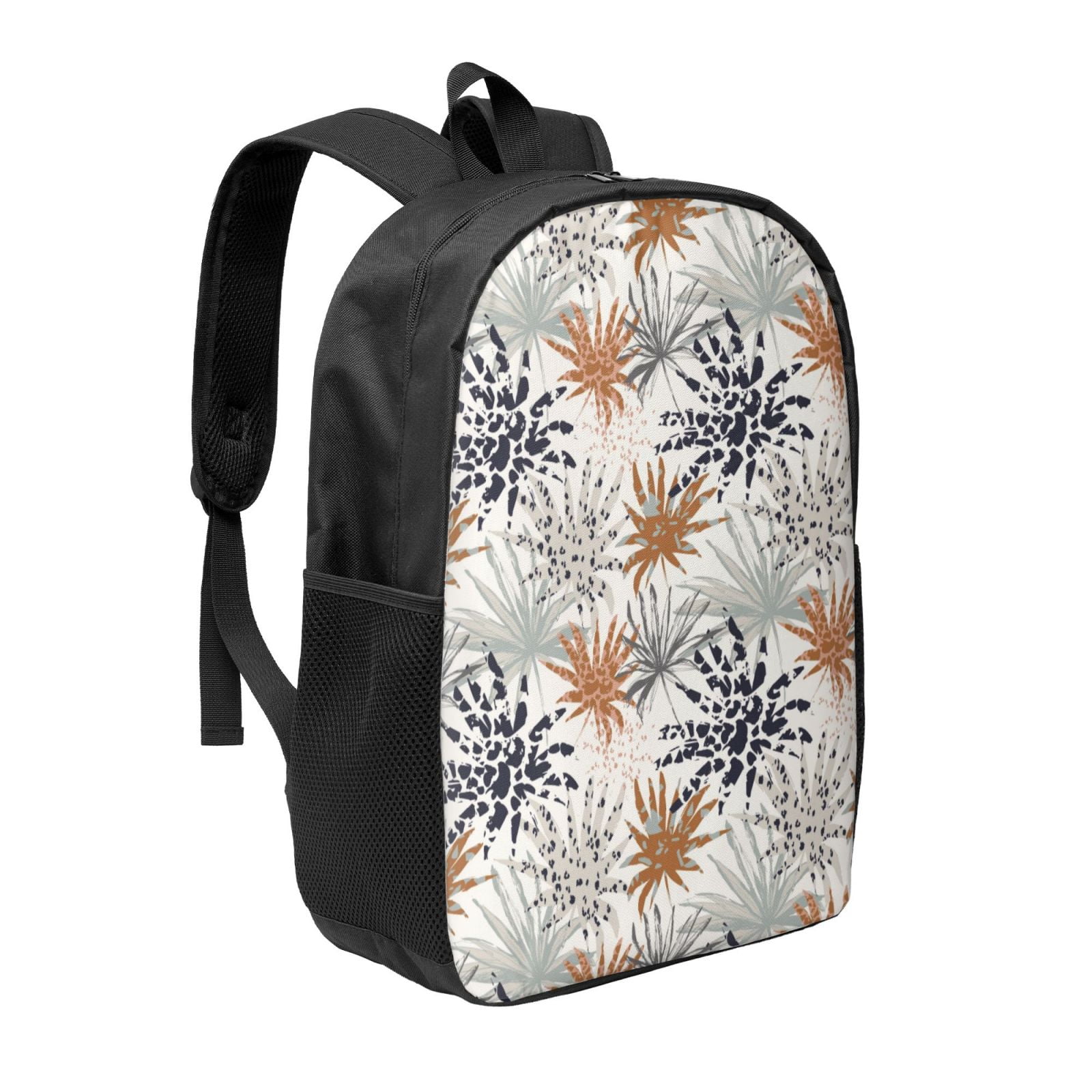 Goofa Tropical Leaves Pattern 17in Student Backpack - School, Travel ...