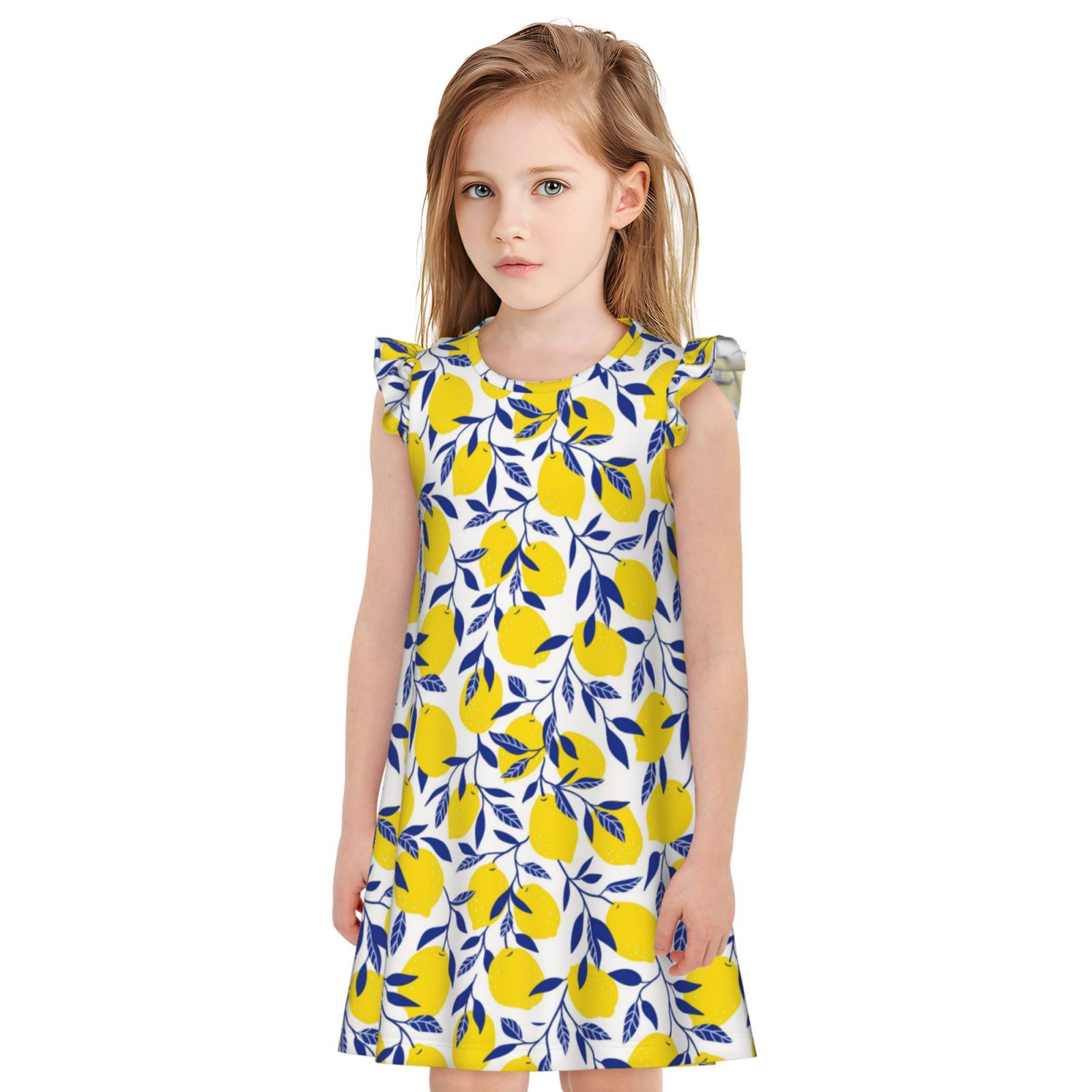Goofa Tropical Lemon Pattern Sweet & Sassy Girls' Nightgowns - Short Sleeve & Short Sleeve ...