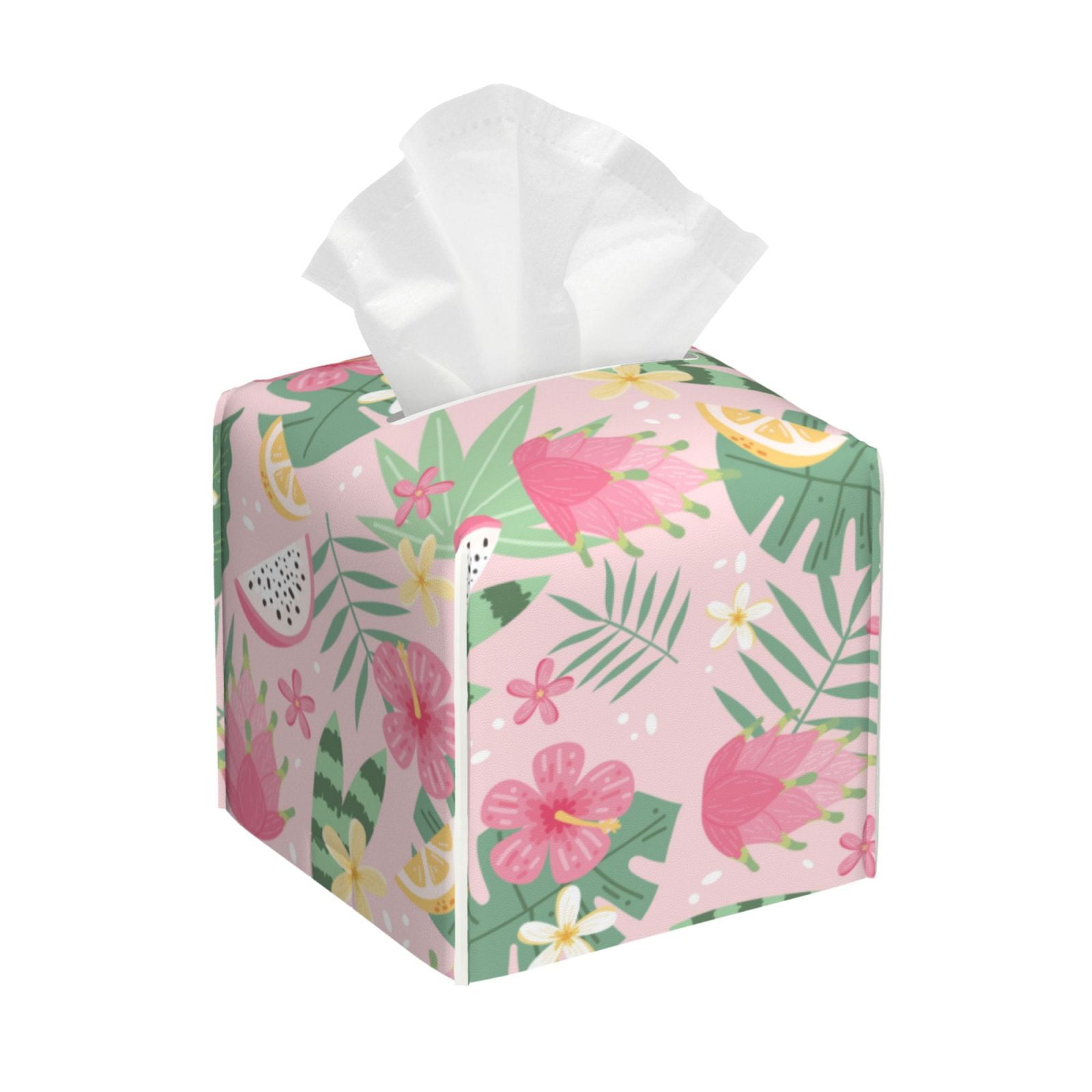 Goofa Tropical Pitaya Tissue Box Cover PVC Leather Tissue Holder Square ...