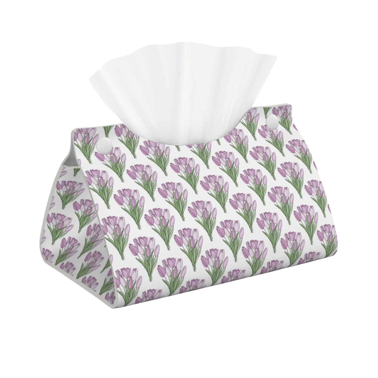 Goofa Tulips Flowers Pattern Triangle Square Tissue Box Cover, Modern ...