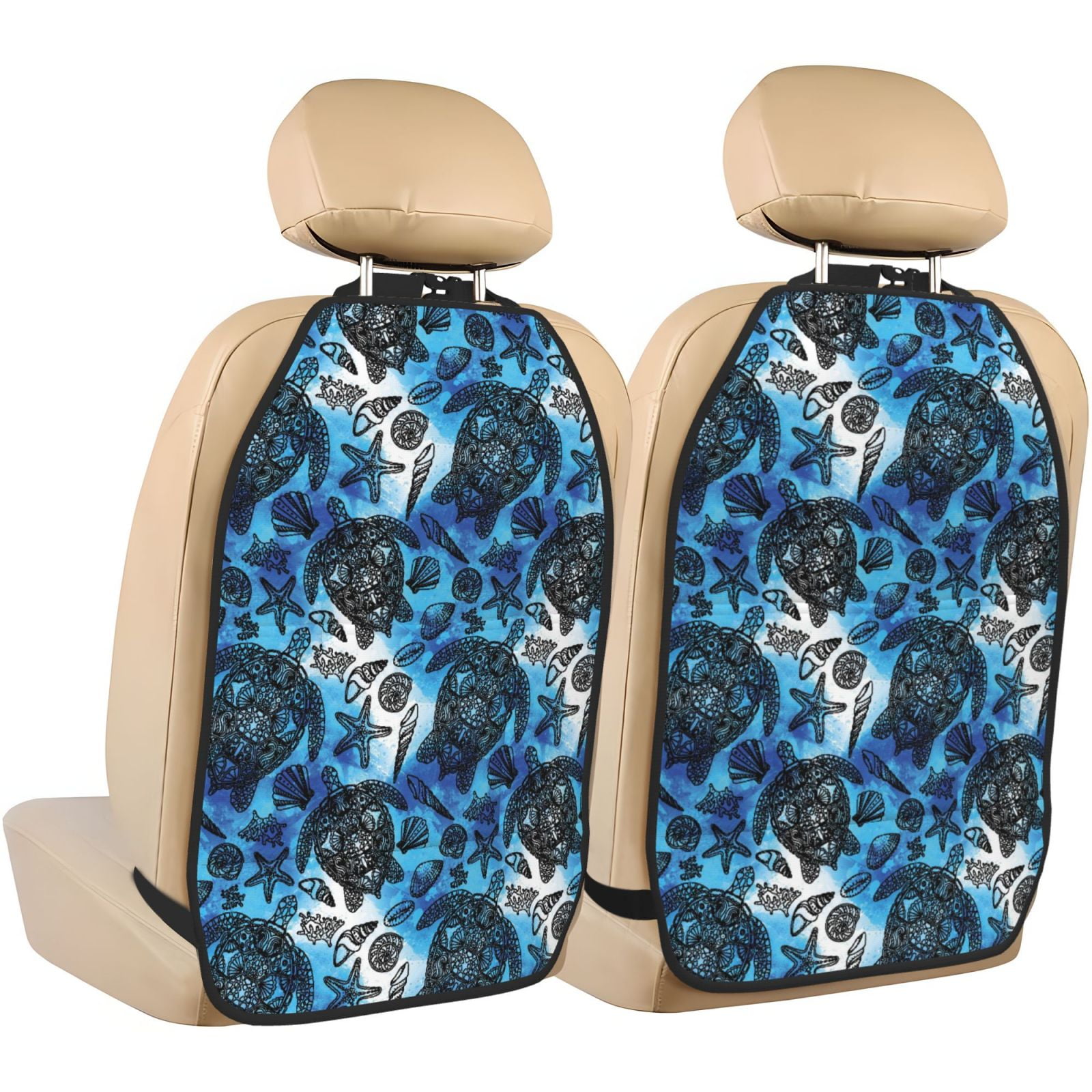 Goofa Turtle，Shell Algae Starfish Coral Pattern Car Back Seat Protector ...