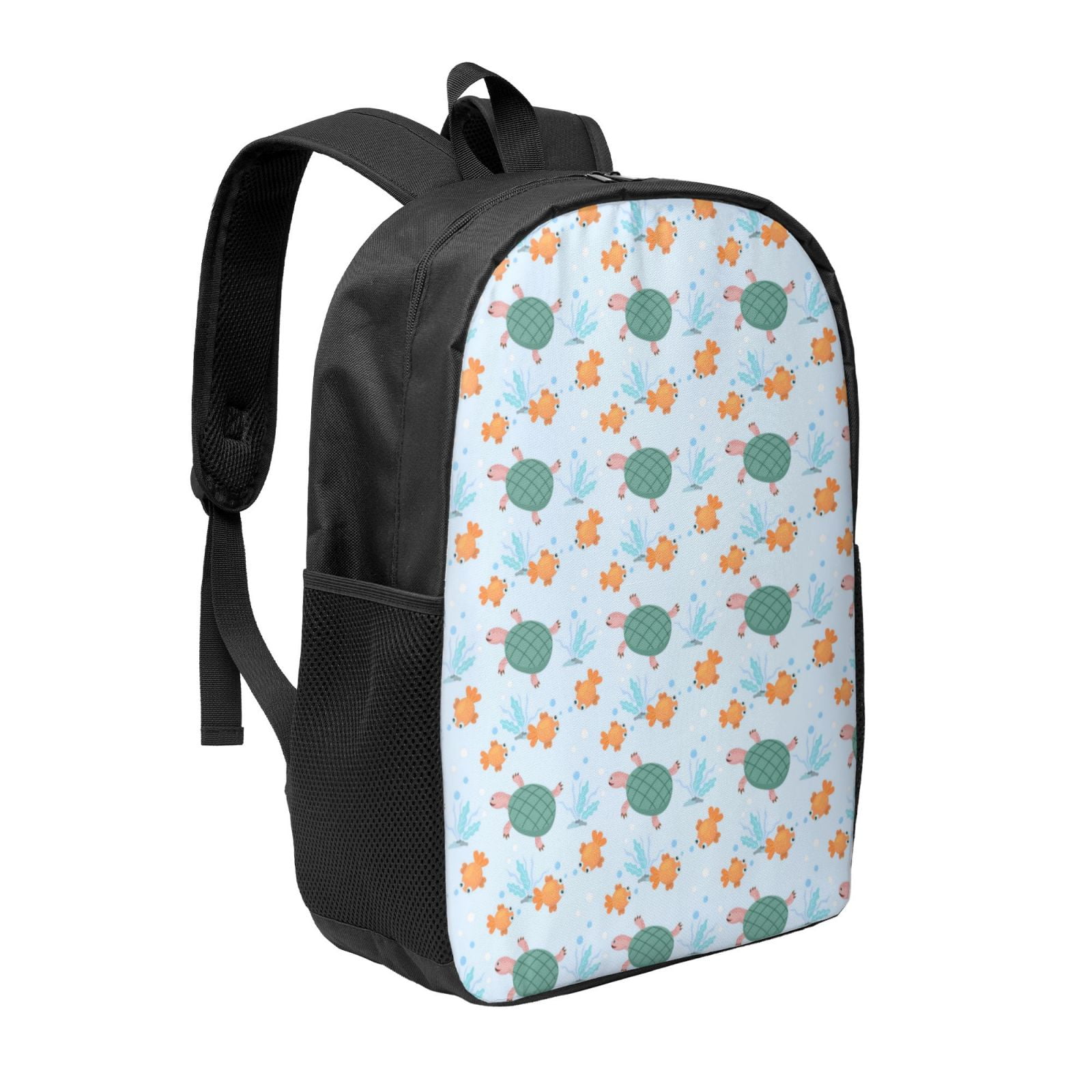 Goofa Turtles And Goldfish Pattern 17in Student Backpack - School ...