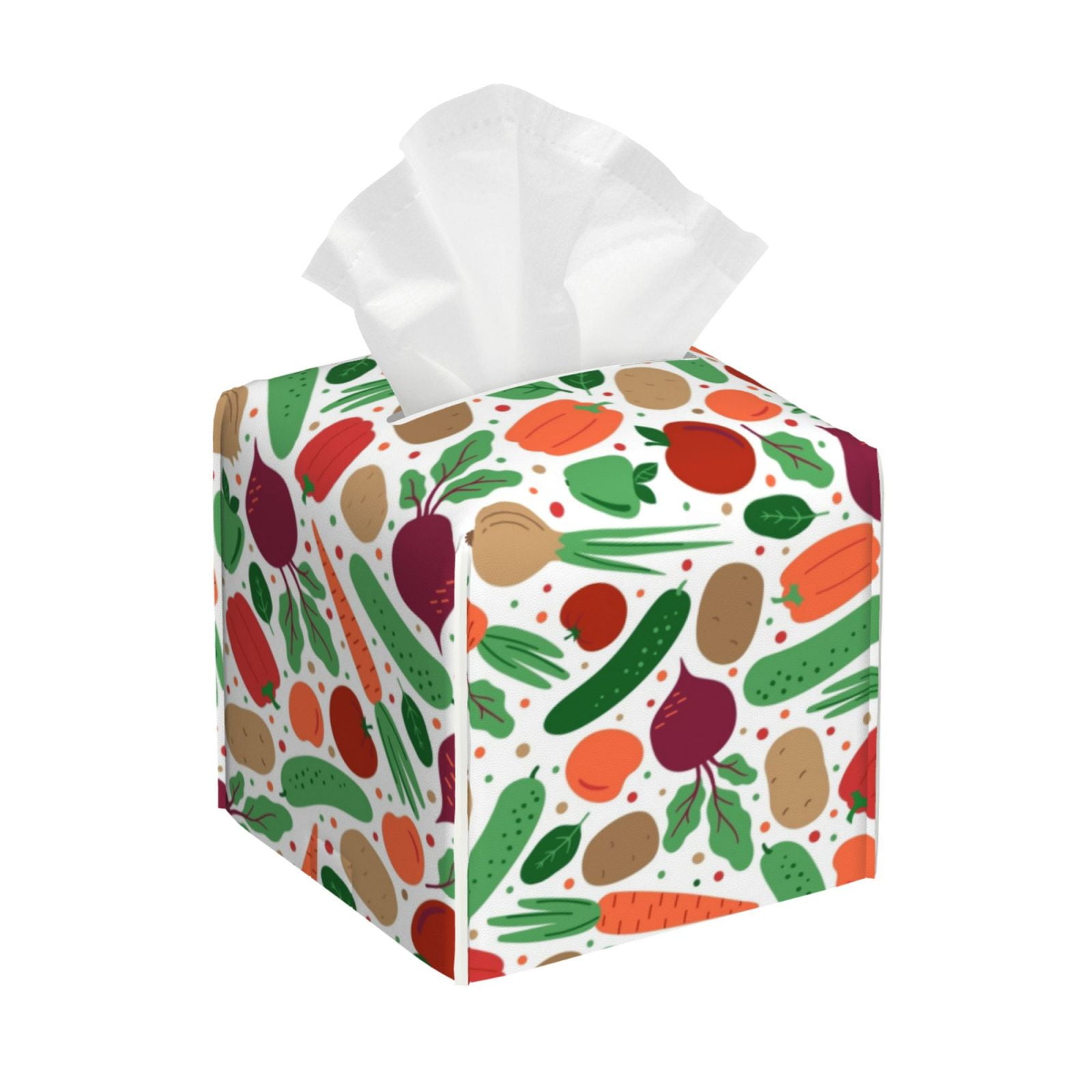 Goofa Vegetables Tissue Box Cover PVC Leather Tissue Holder Square ...