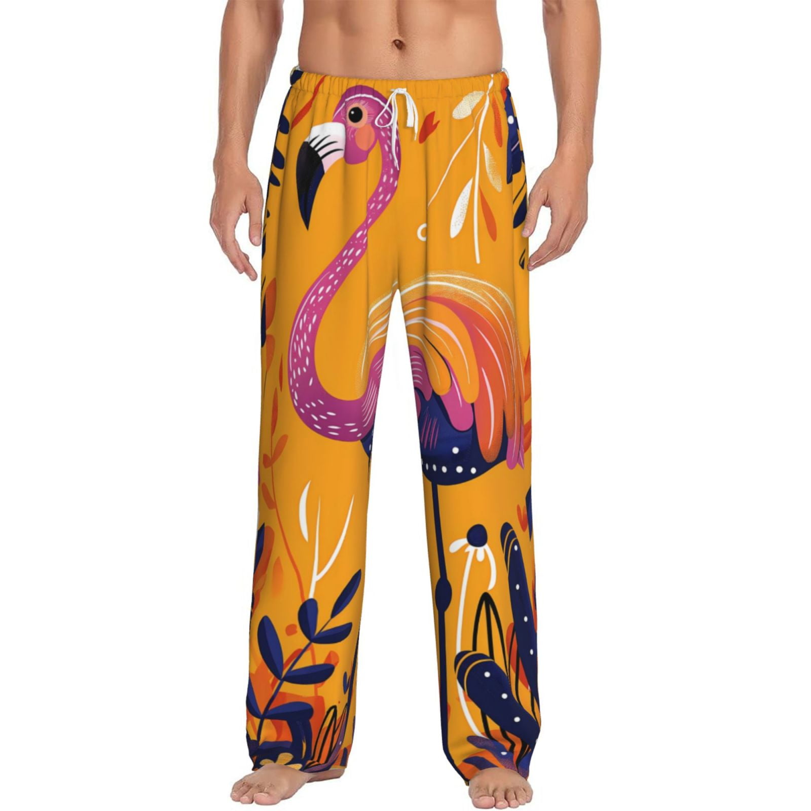 Goofa Vibrant Flamingo Illustration Pattern Printed Soft Pajama Pants ...